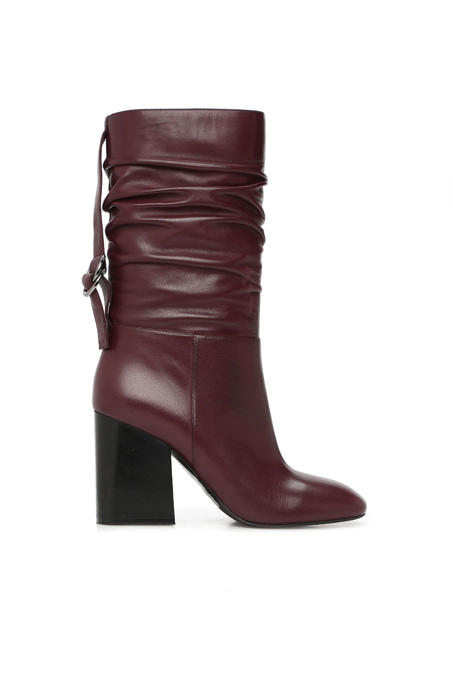 Bordo Kemer Detaylı Kadın Deri Bot Bordo Kemer Detaylı Kadın Deri Bot