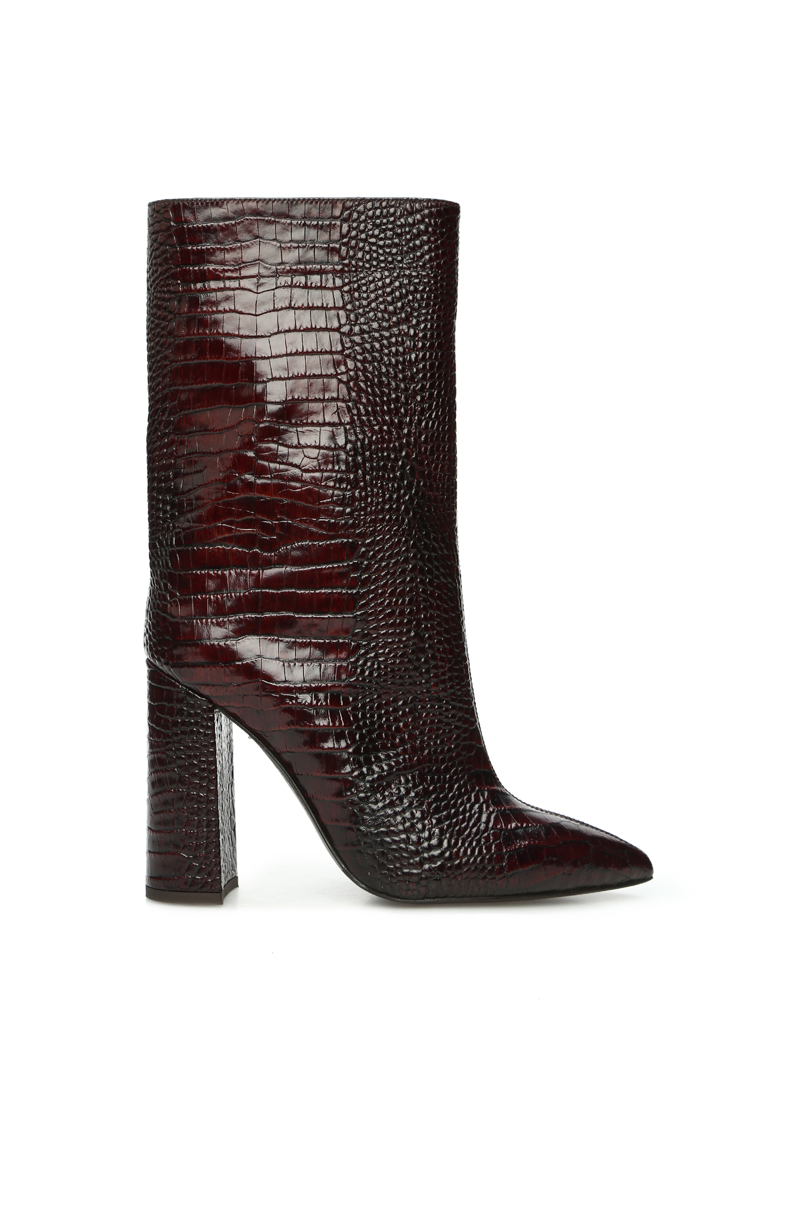 Kahverengi Krokodil Dokulu Kadın Deri Bot Kahverengi Krokodil Dokulu Kadın Deri Bot