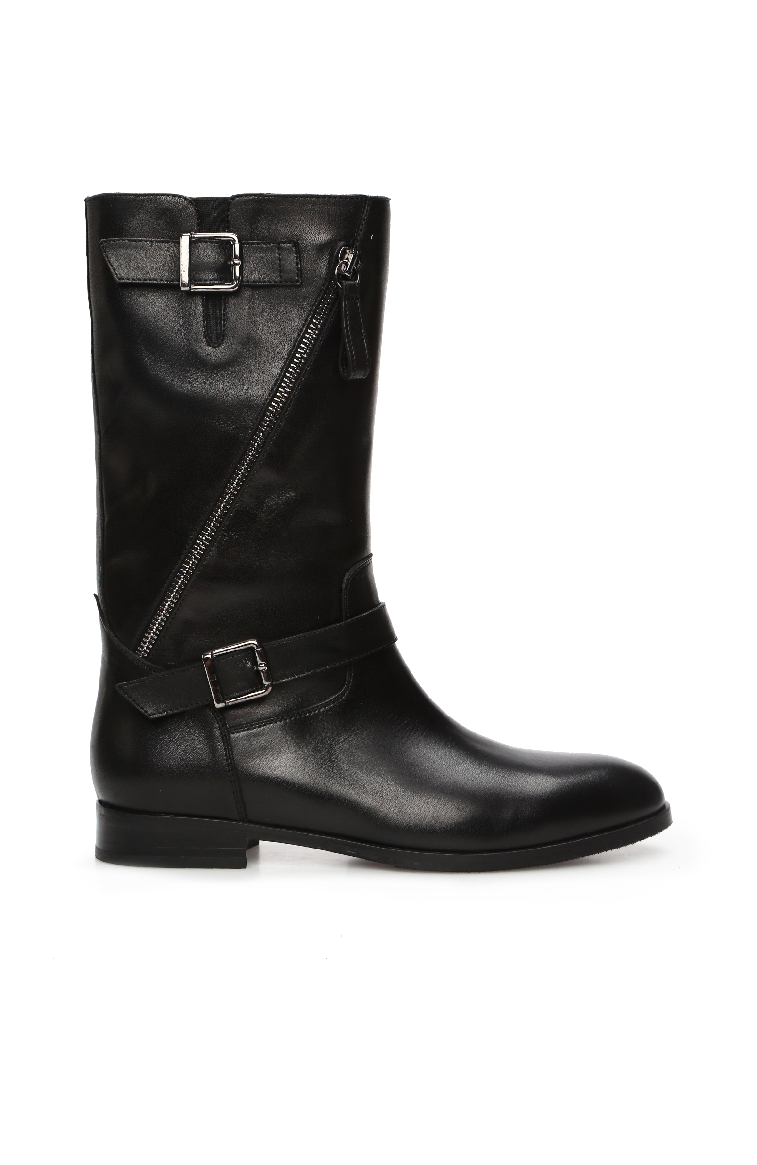 Siyah Kemer Detaylı Kadın Deri Bot Siyah Kemer Detaylı Kadın Deri Bot