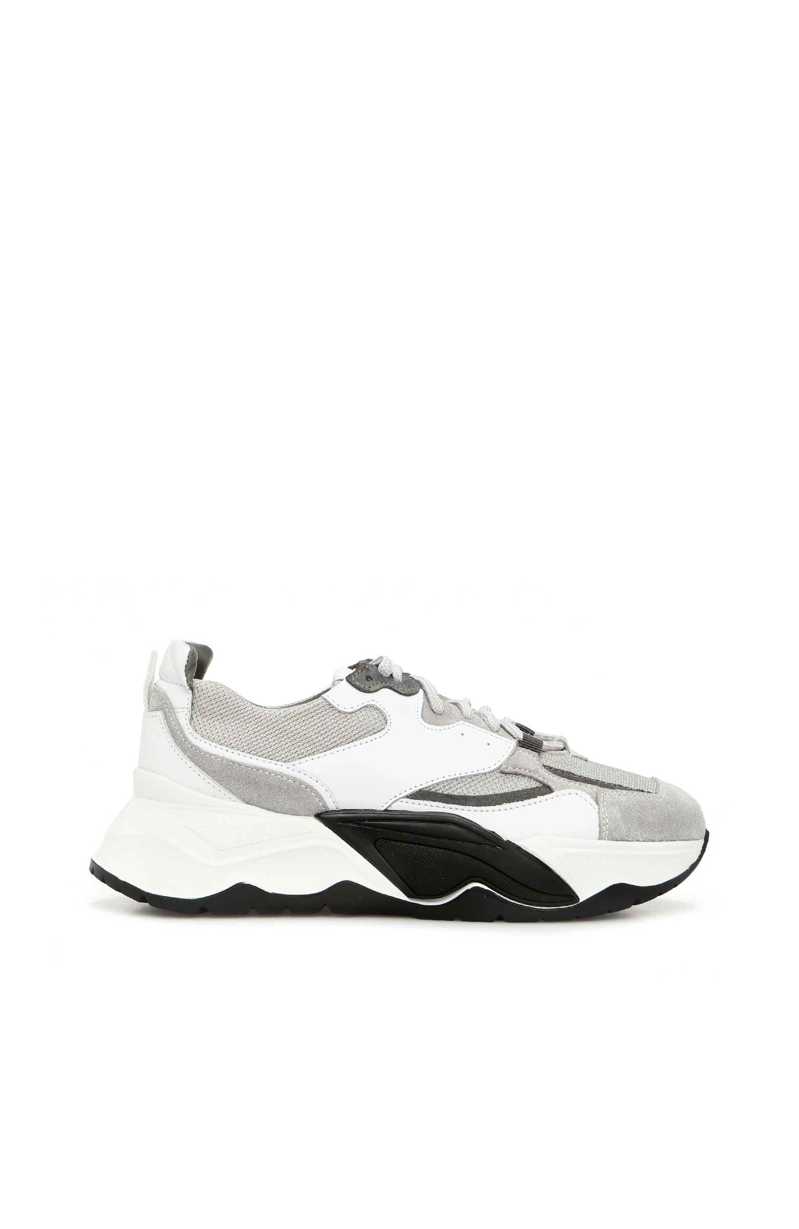 Gri Beyaz Kadın Süet Sneaker