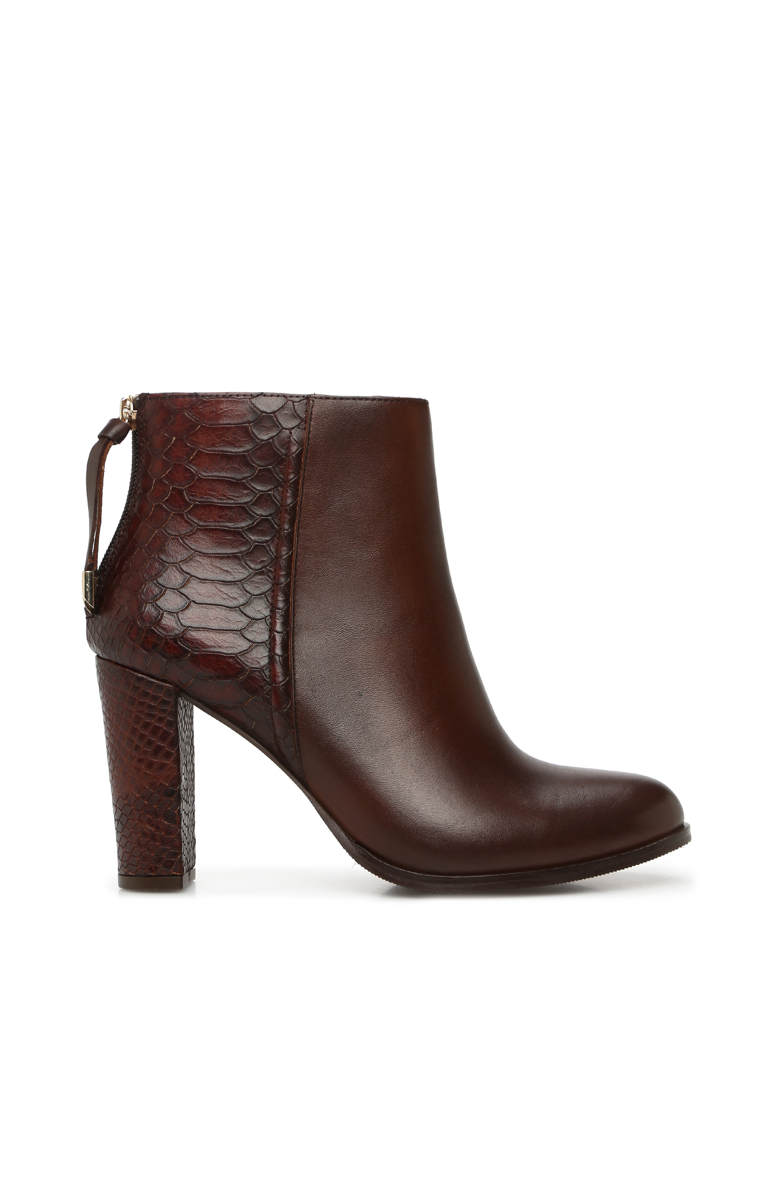 Taba Topuğu Kroko Dokulu Kadın Deri Bot