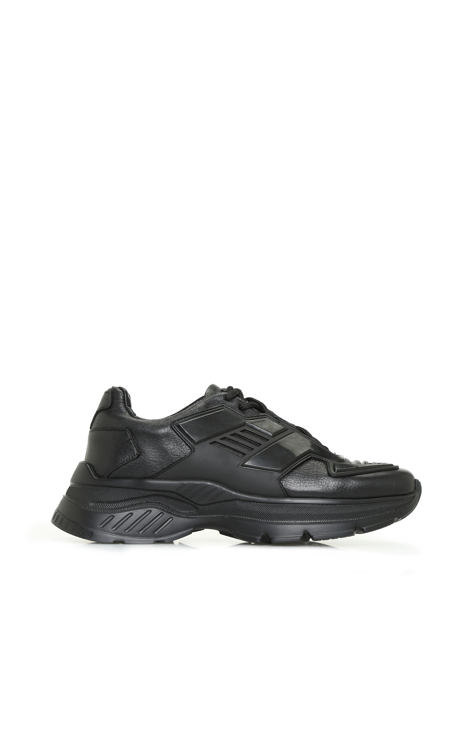 Siyah Kalın Tabanlı Kadın Sneaker Siyah Kalın Tabanlı Kadın Sneaker