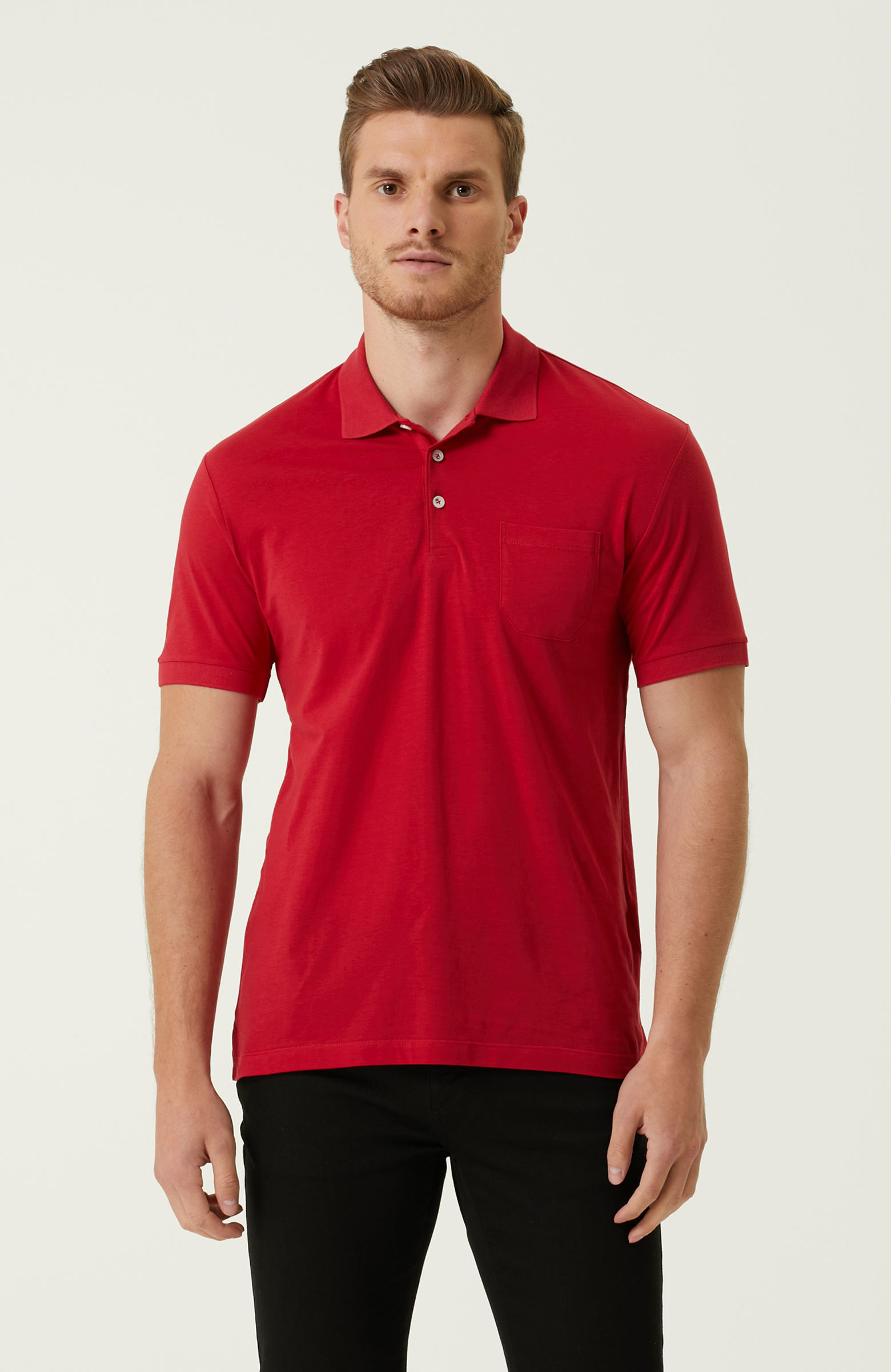 Regular Fit Kırmızı Polo Yaka T-shirt