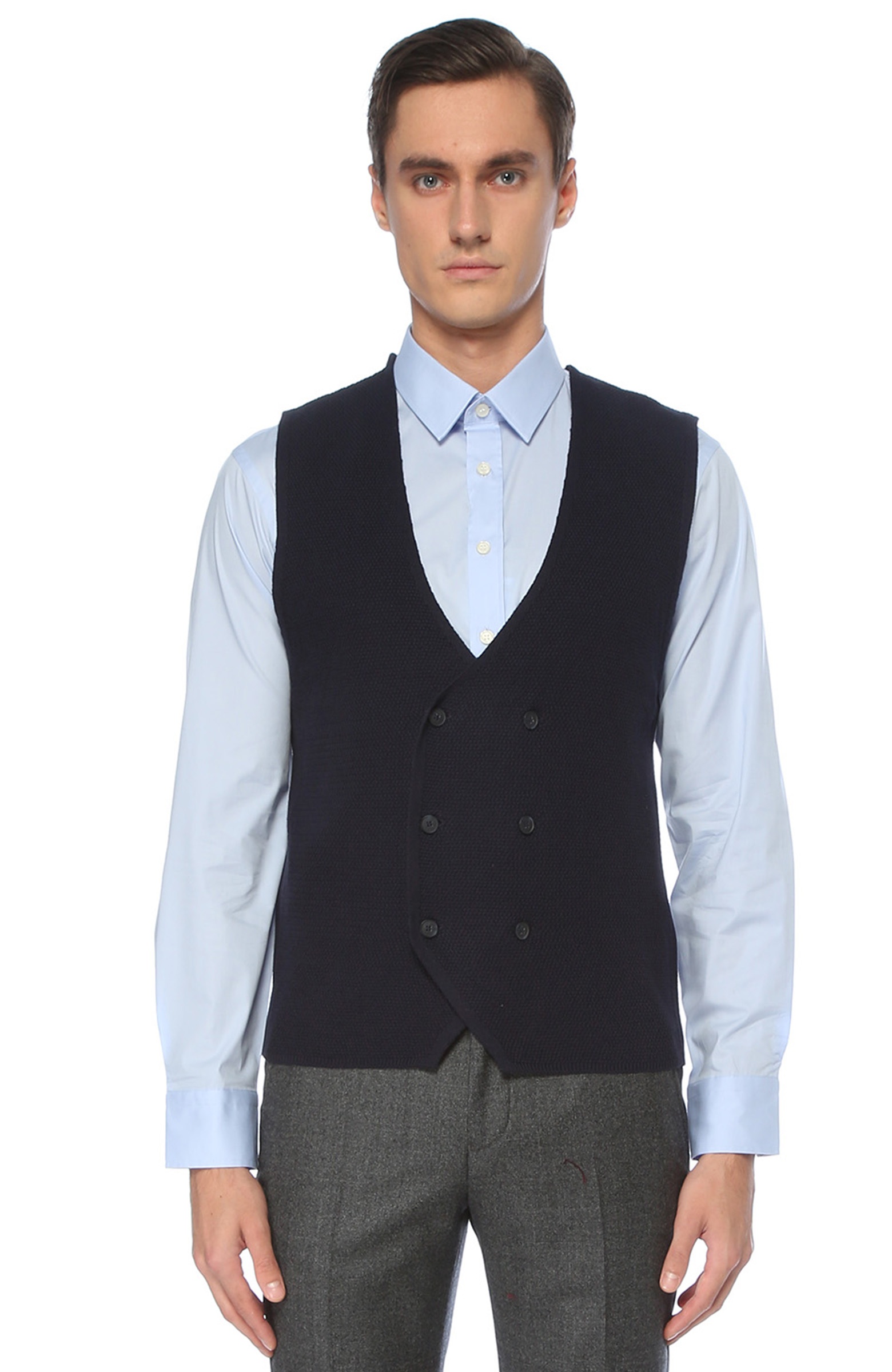 Lacivert Triko Yelek