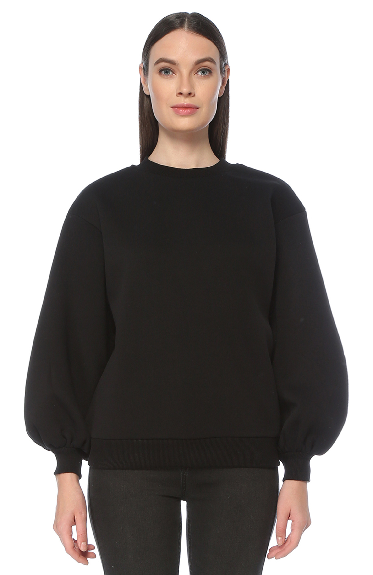 Siyah Balon Kollu Sweatshirt Siyah Balon Kollu Sweatshirt