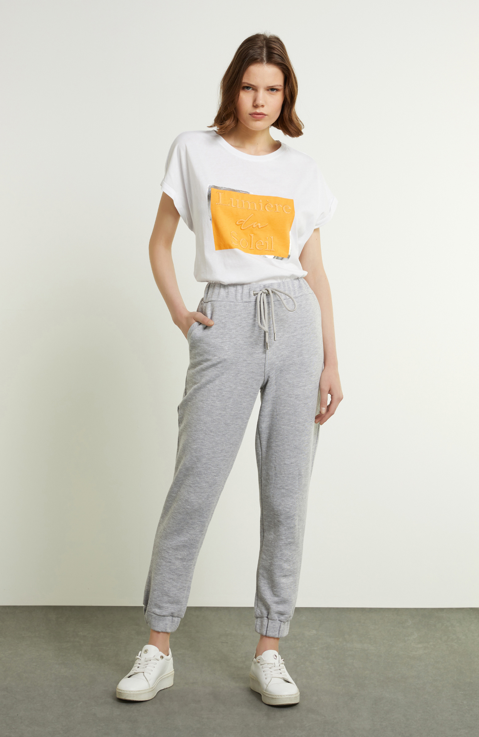 Basic Fit Gri Melanj Jogger Eşofman