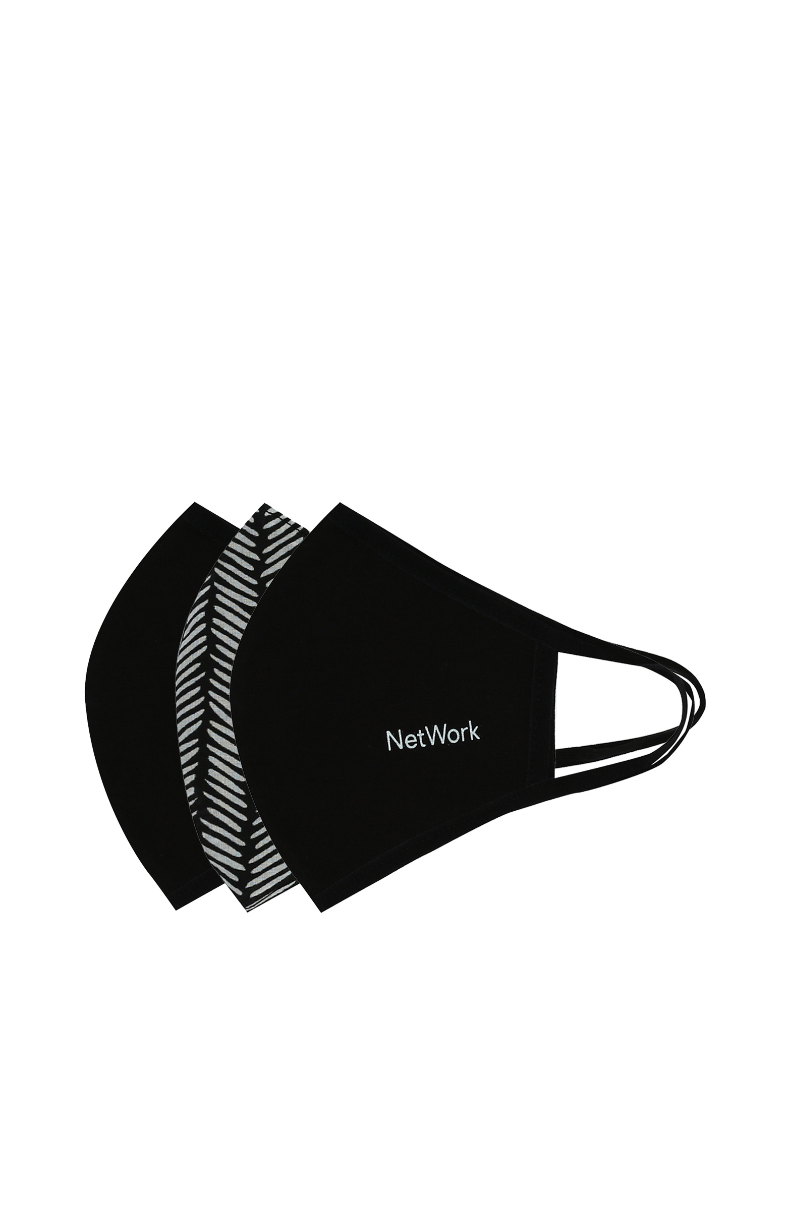 3lü Siyah Desenli Yüz Aksesuarı