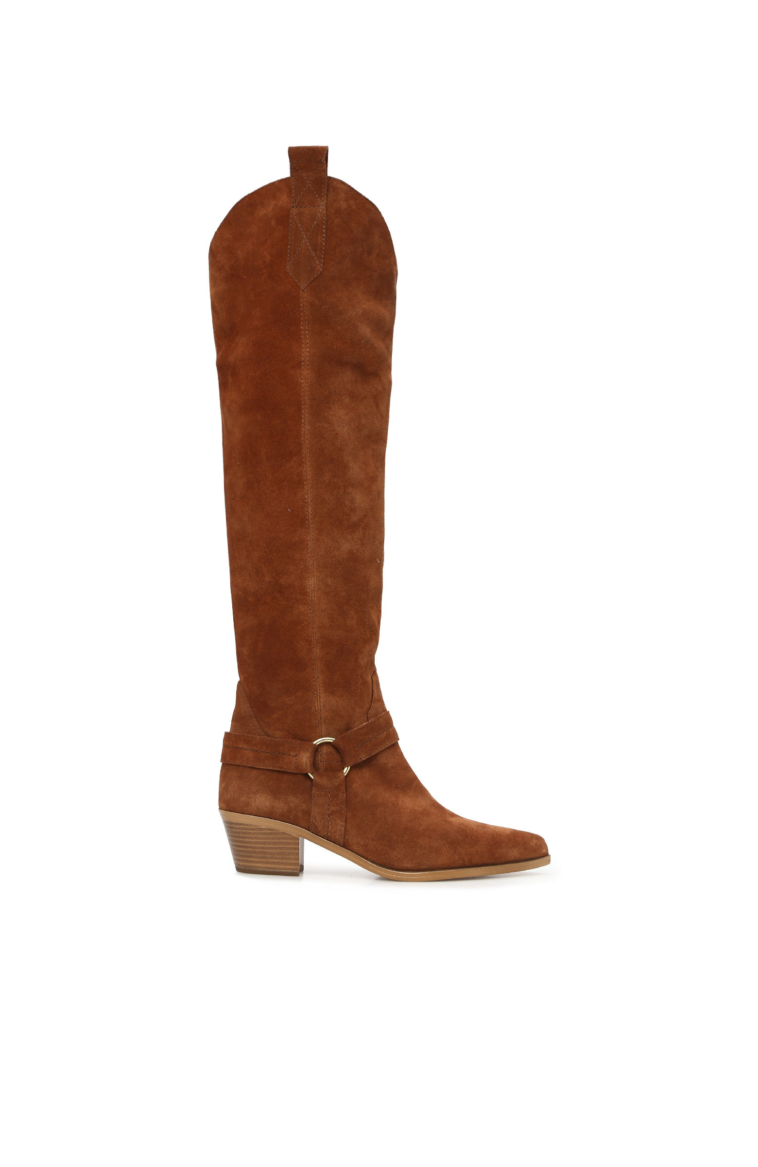 Taba Kemer Detaylı Kadın Süet Çizme