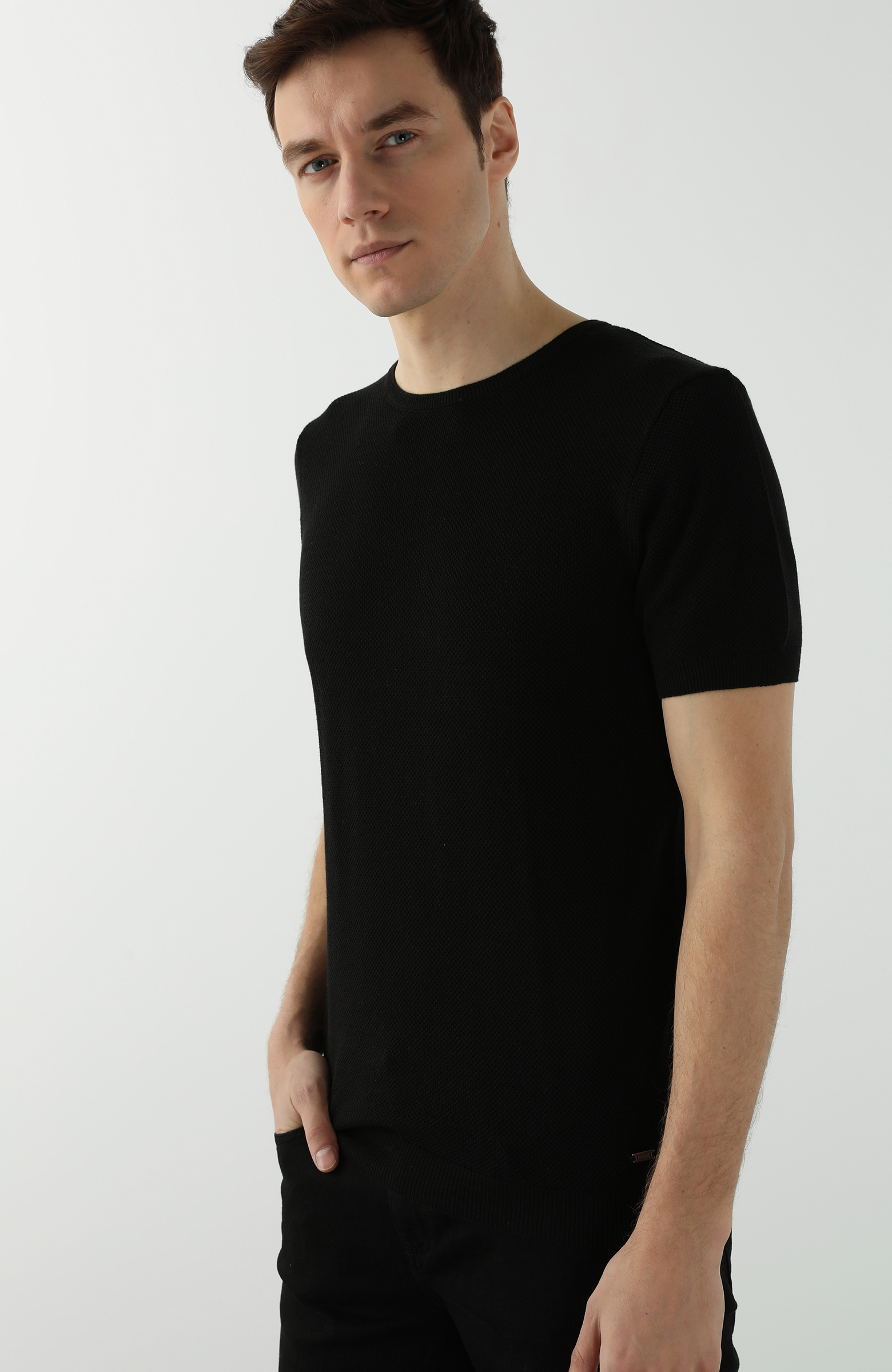 Siyah Bisiklet Yaka Basic T-shirt Siyah Bisiklet Yaka Basic T-shirt