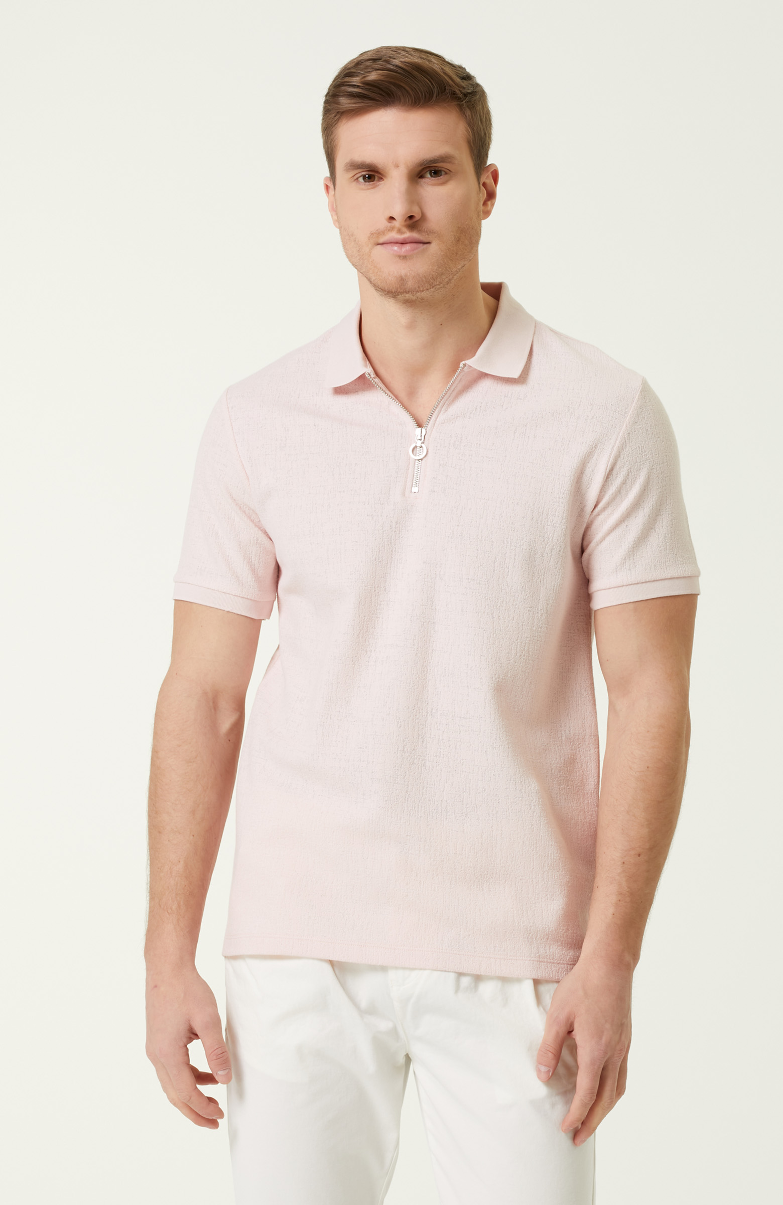 Slim Fit Pembe Polo Yaka T-shirt
