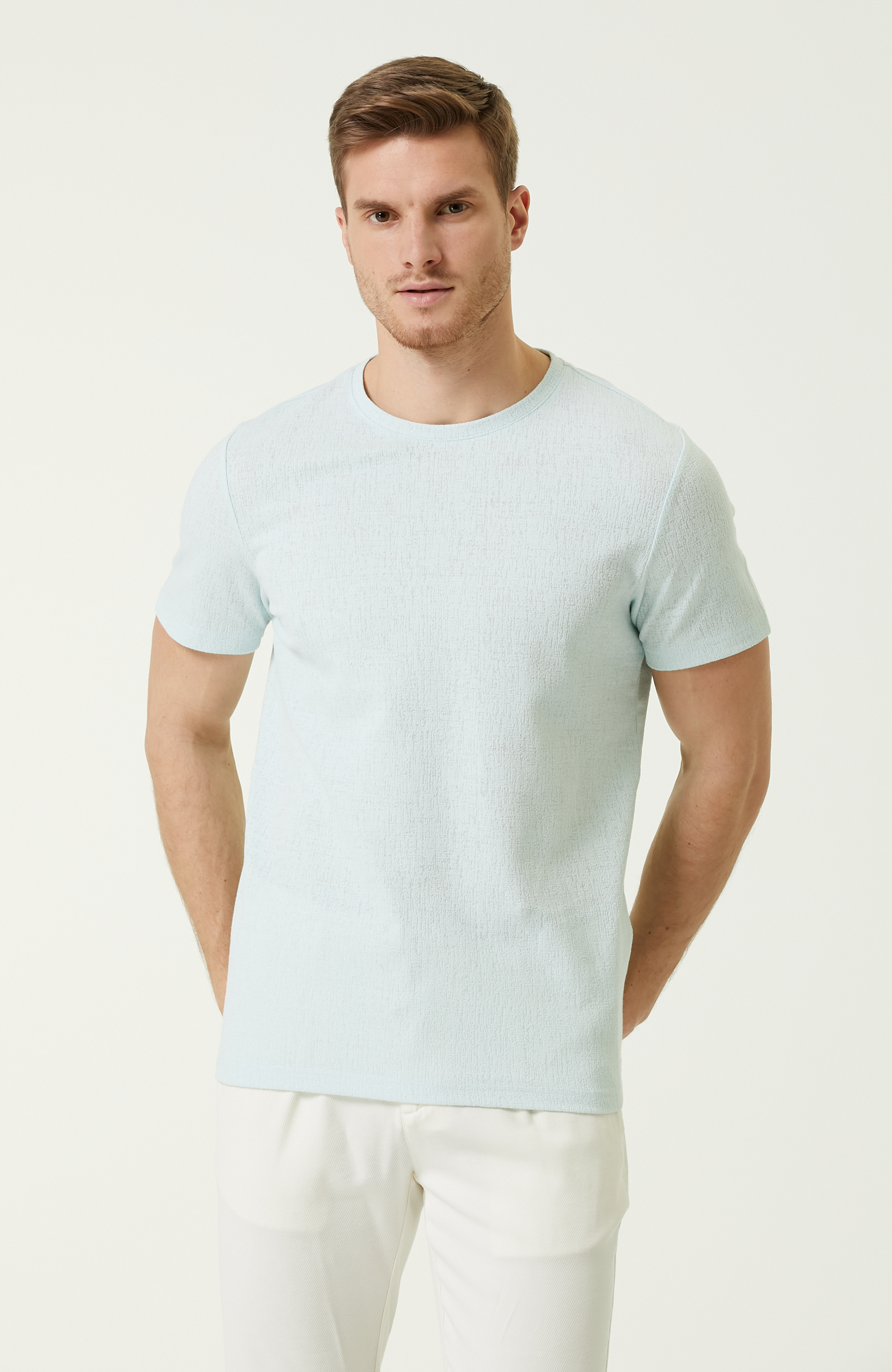 Slim Fit Mint Bisiklet Yaka T-shirt Slim Fit Mint Bisiklet Yaka T-shirt