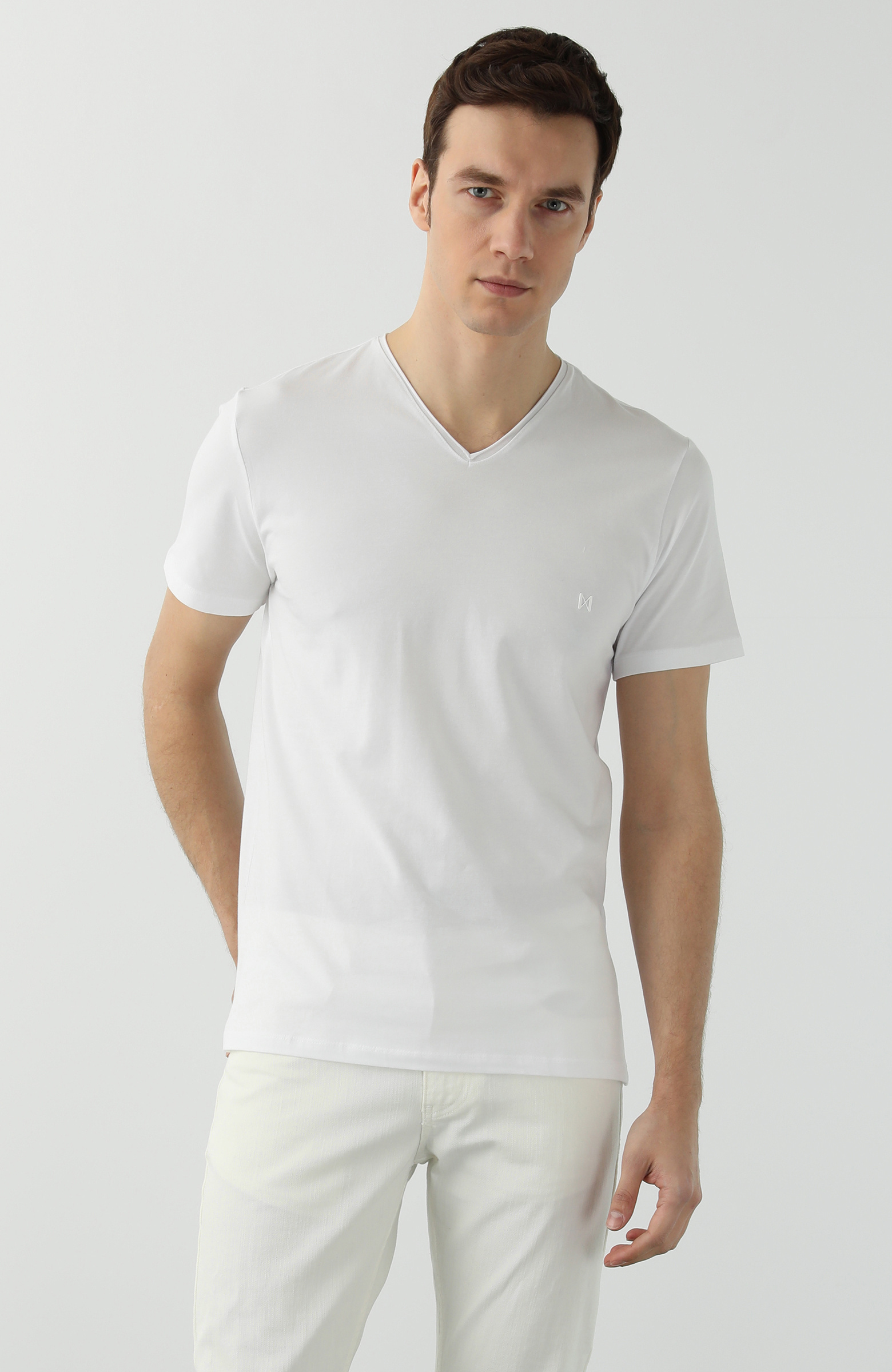 Slim Fit Beyaz T-shirt