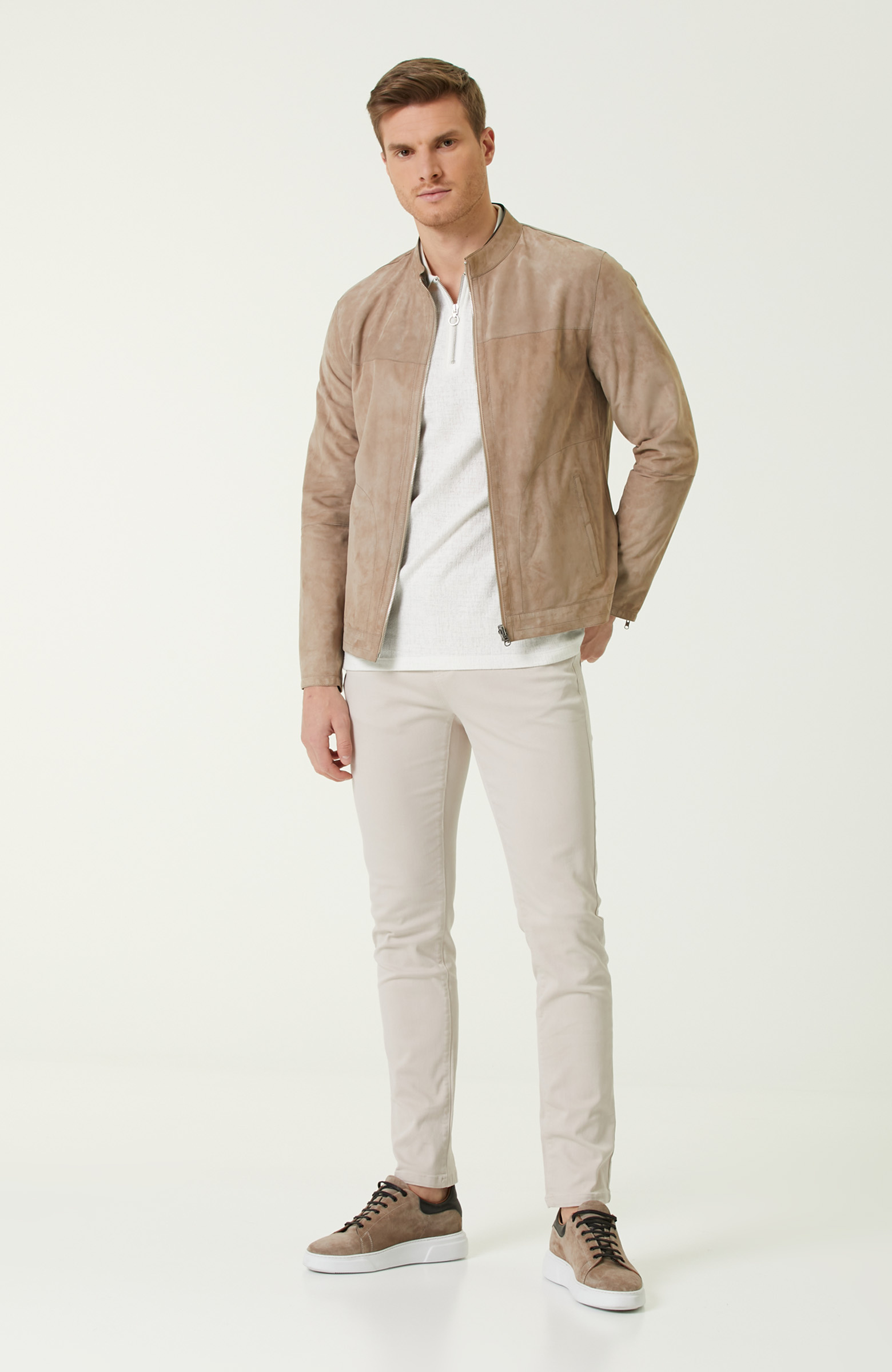 Slim Fit Bej Casual Pantolon