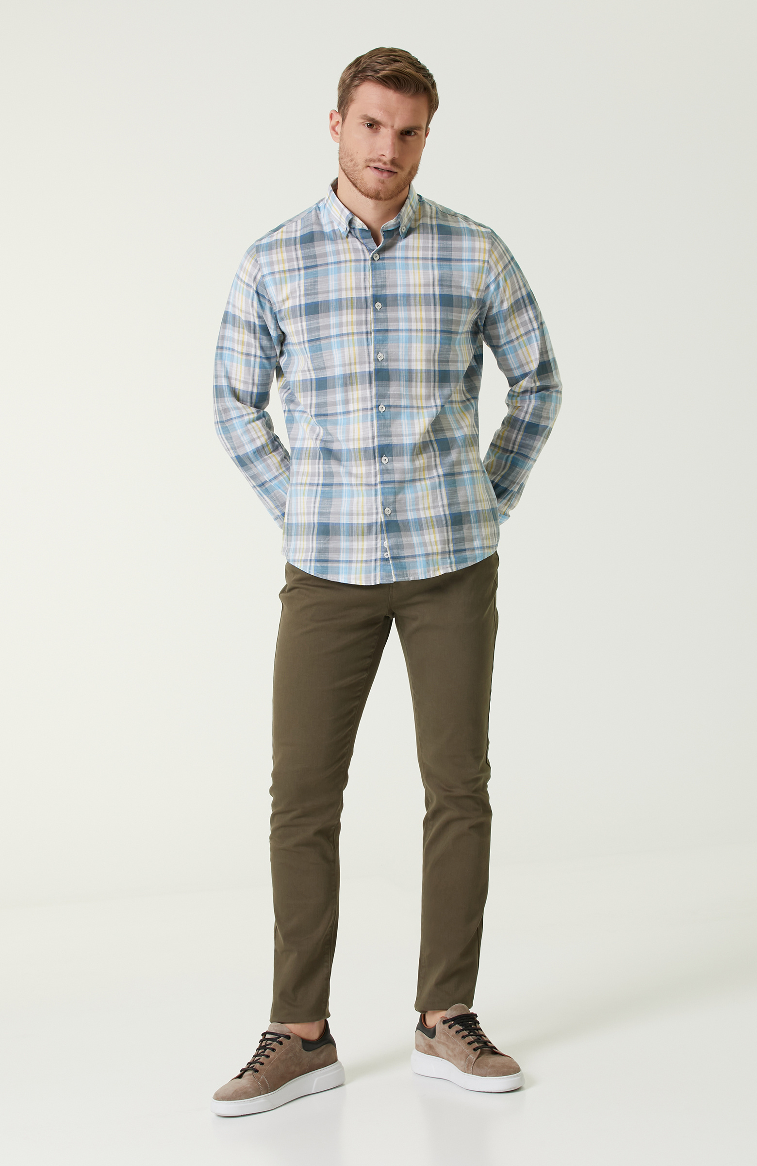 Slim Fit Haki Pantolon