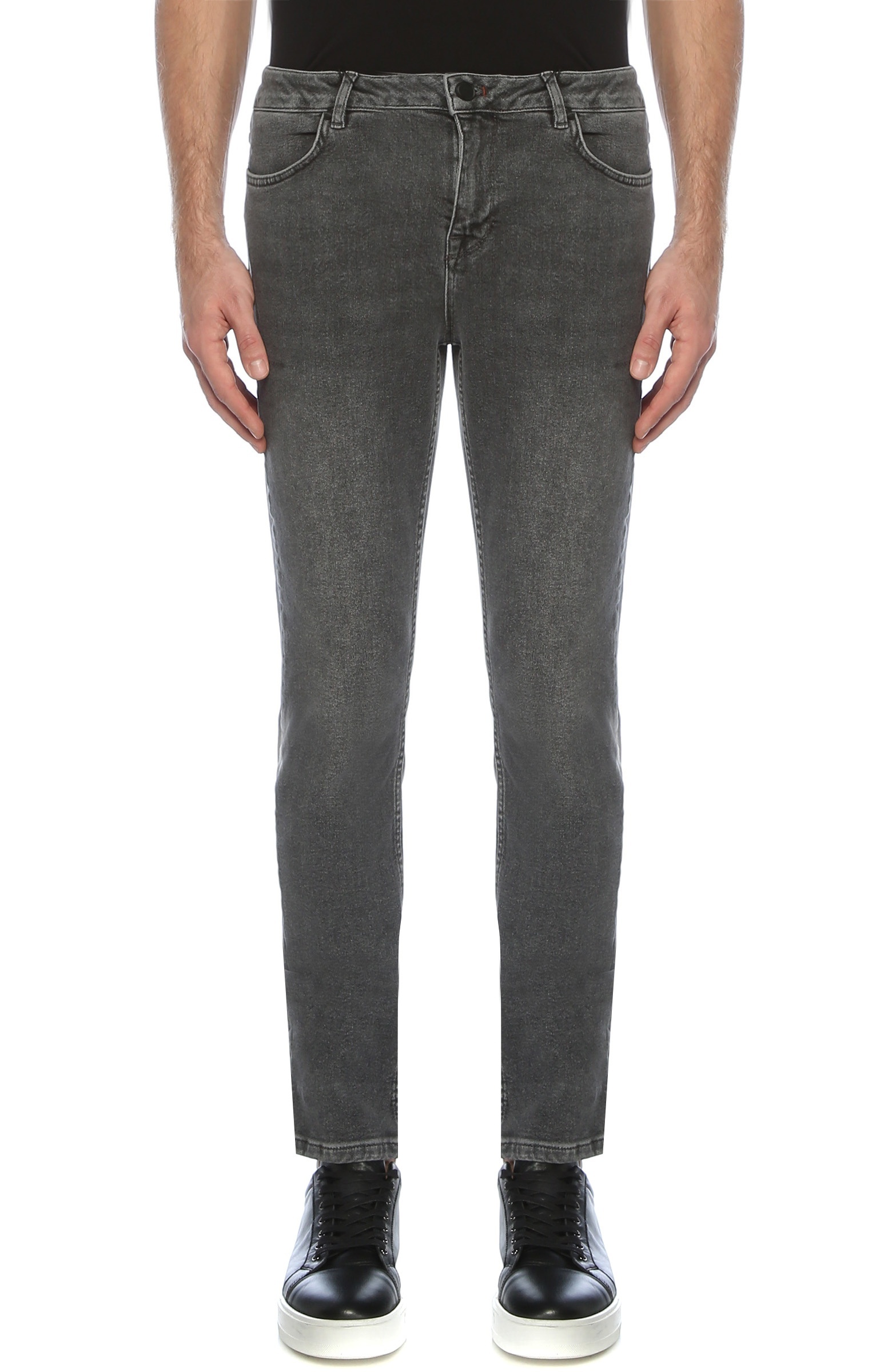 Slim Fit Antrasit Denim Pantolon