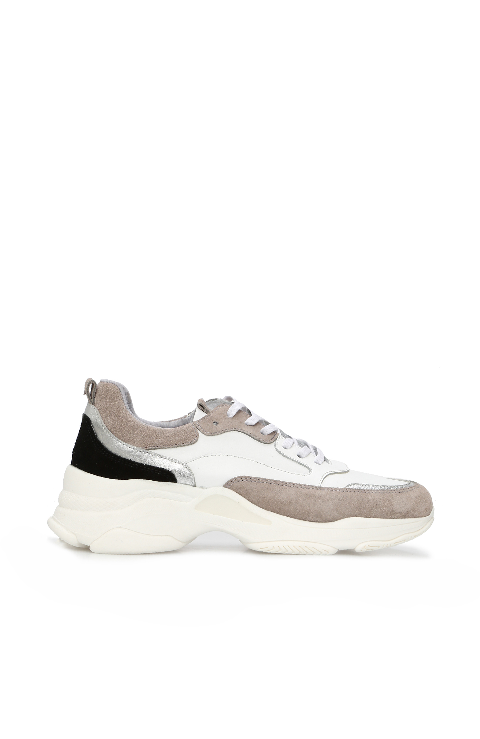 Beyaz Gri Termo Tabanlı Kadın Deri Sneaker Beyaz Gri Termo Tabanlı Kadın Deri Sneaker