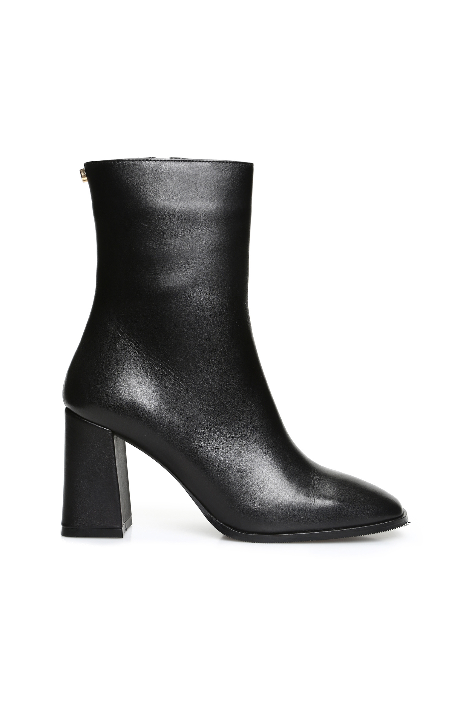 Siyah Topuklu Deri Kadın Bot