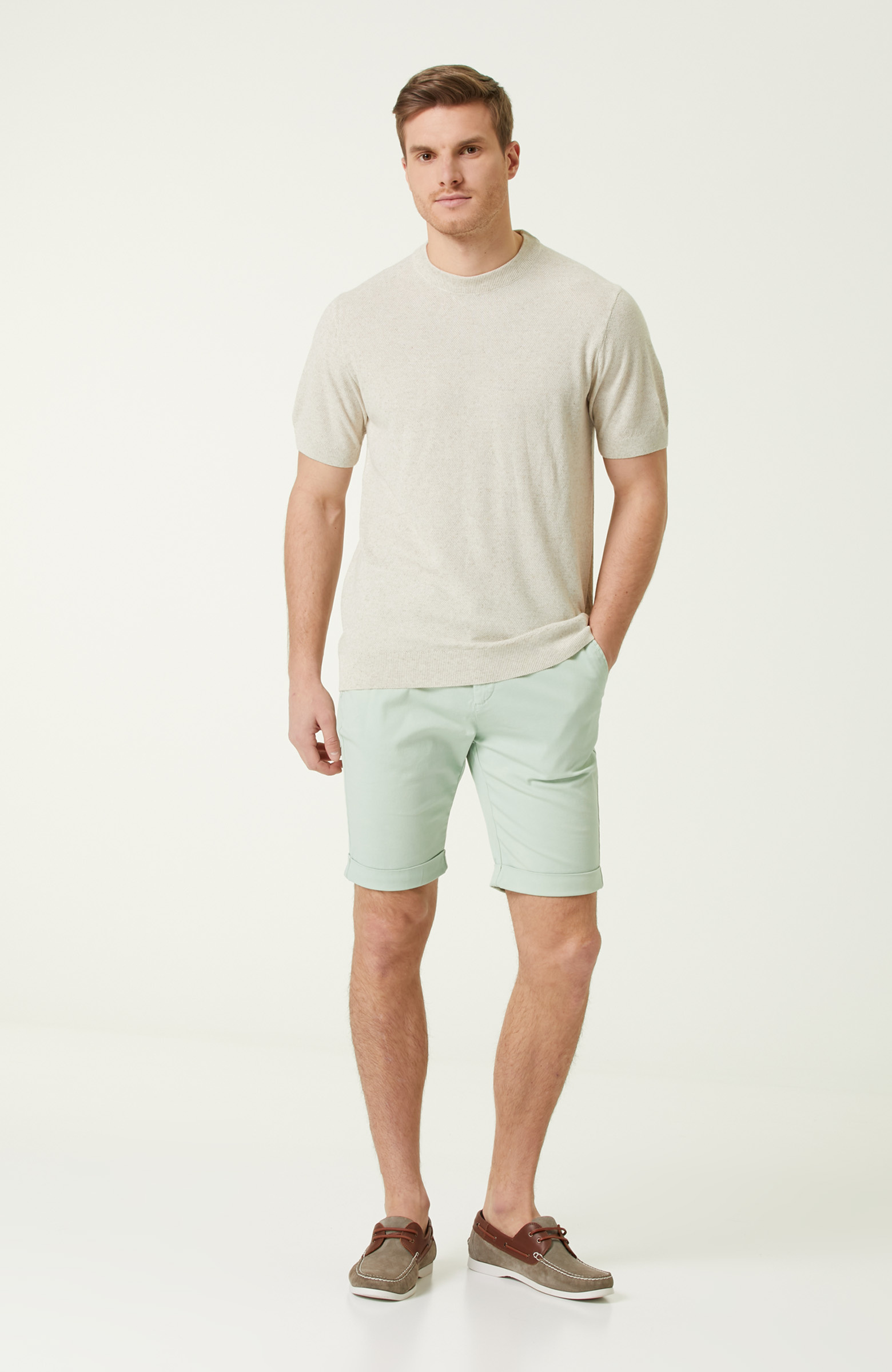 Slim Fit Yeşil Normal Bel Şort