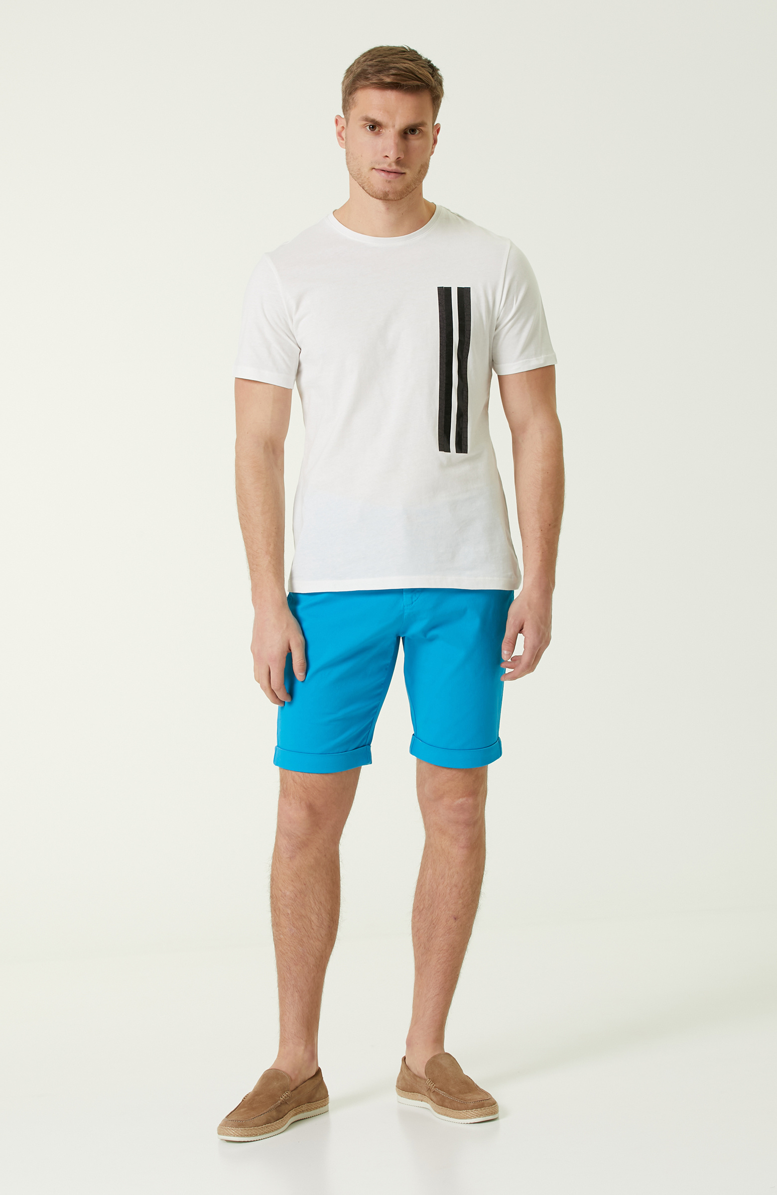 Slim Fit Turkuaz Şort