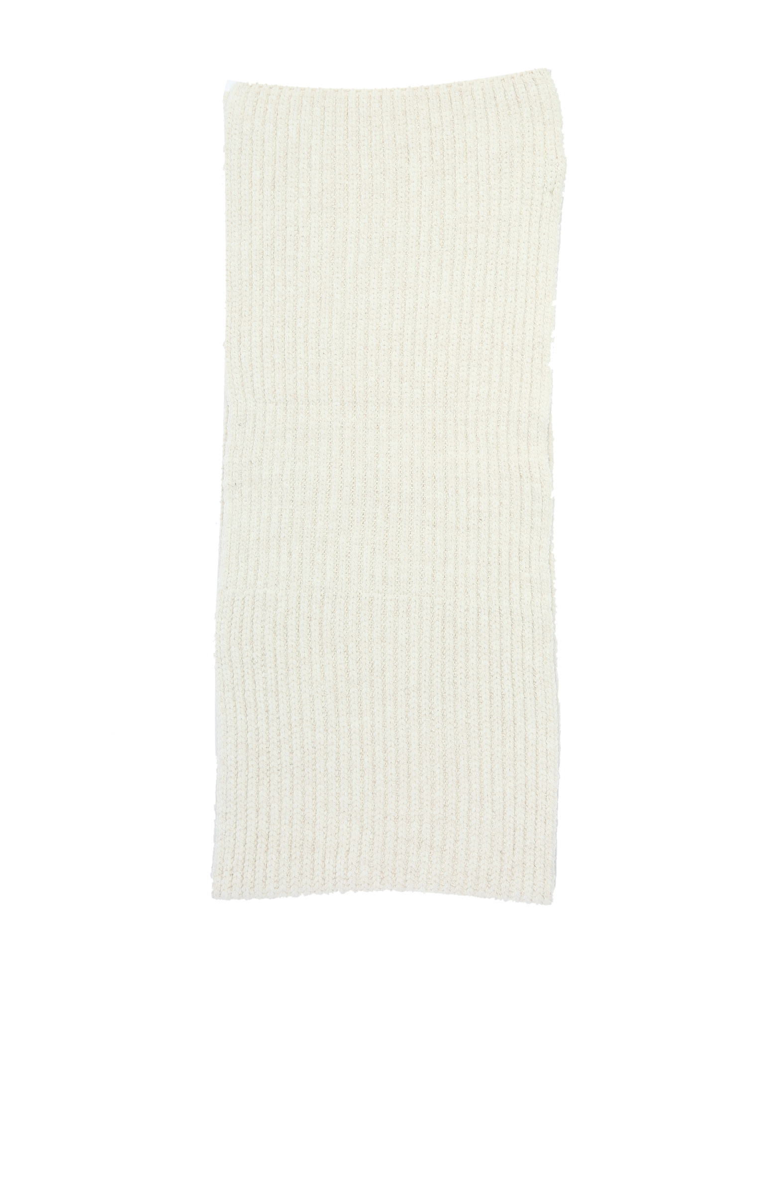 Ekru Örgü Dokulu Kadın Atkı