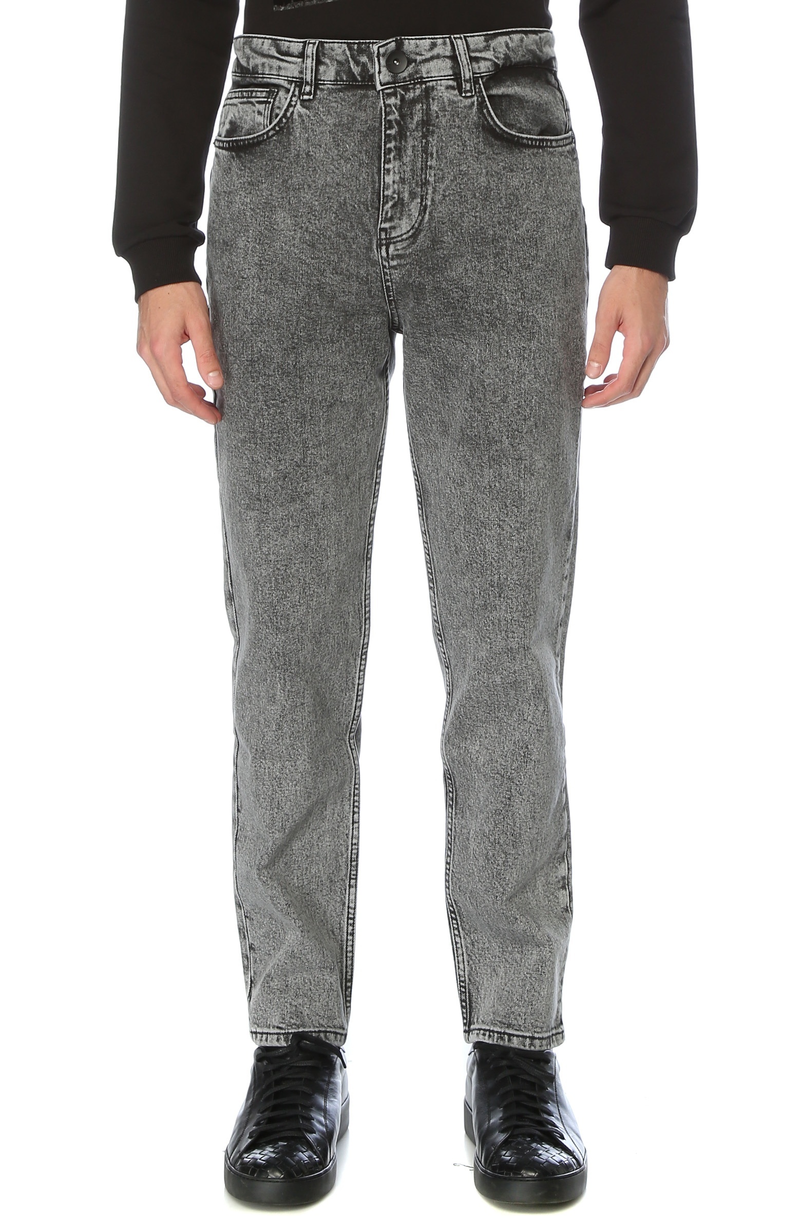 Straight Fit Gri Jean Pantolon