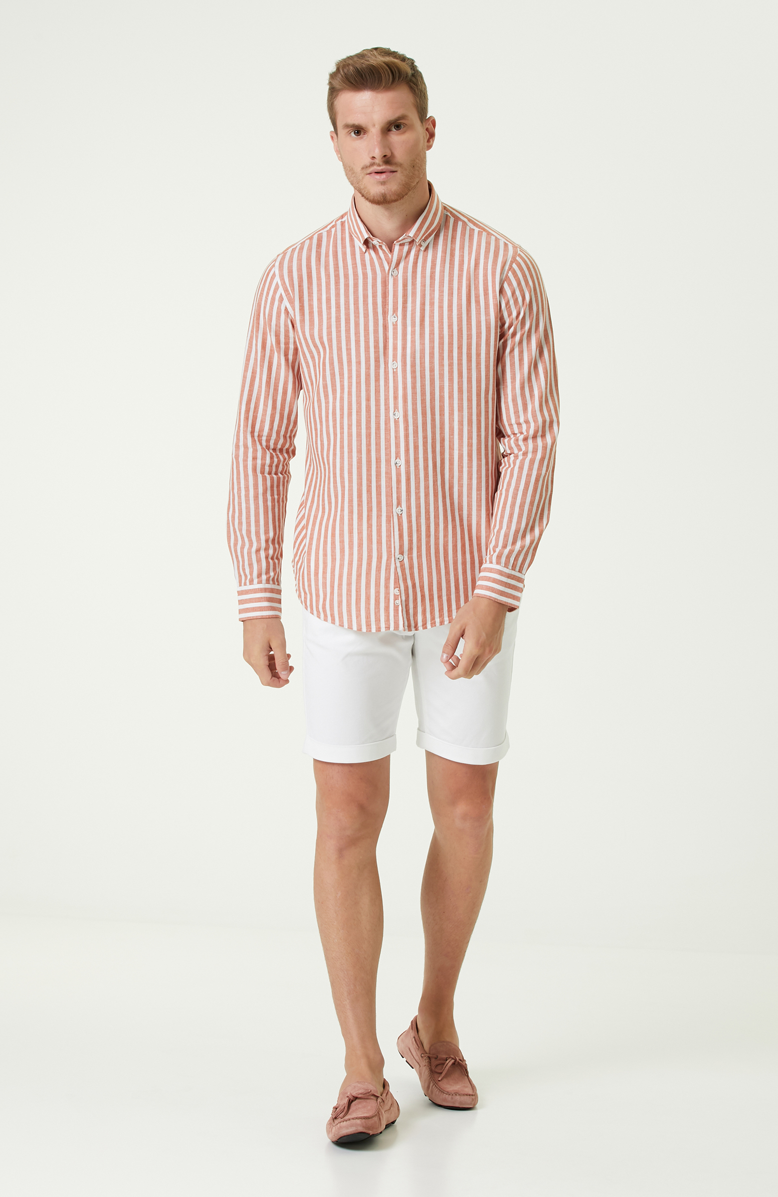 Beyaz Normal Bel Şort