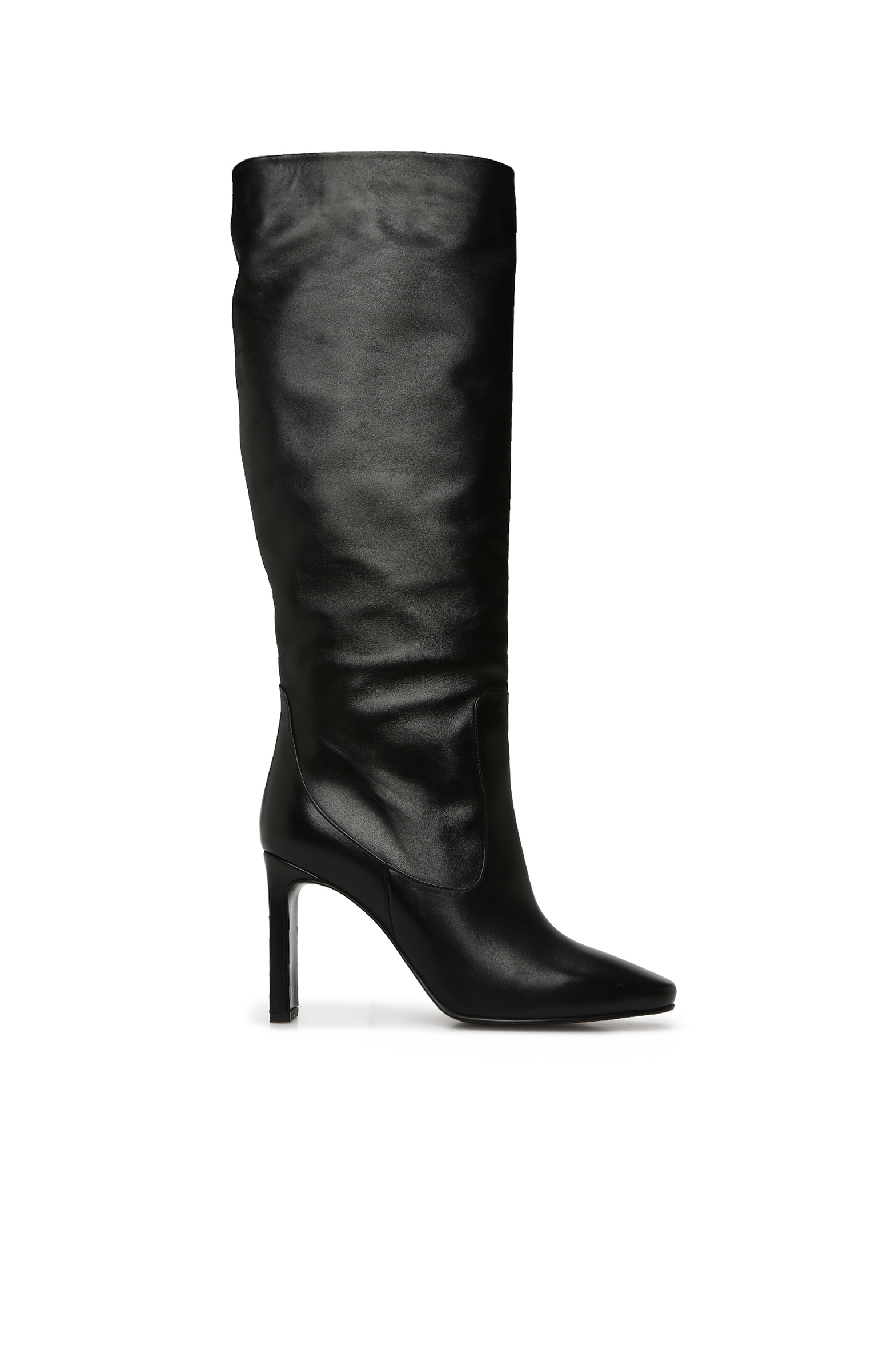 Siyah Topuklu Deri Çizme