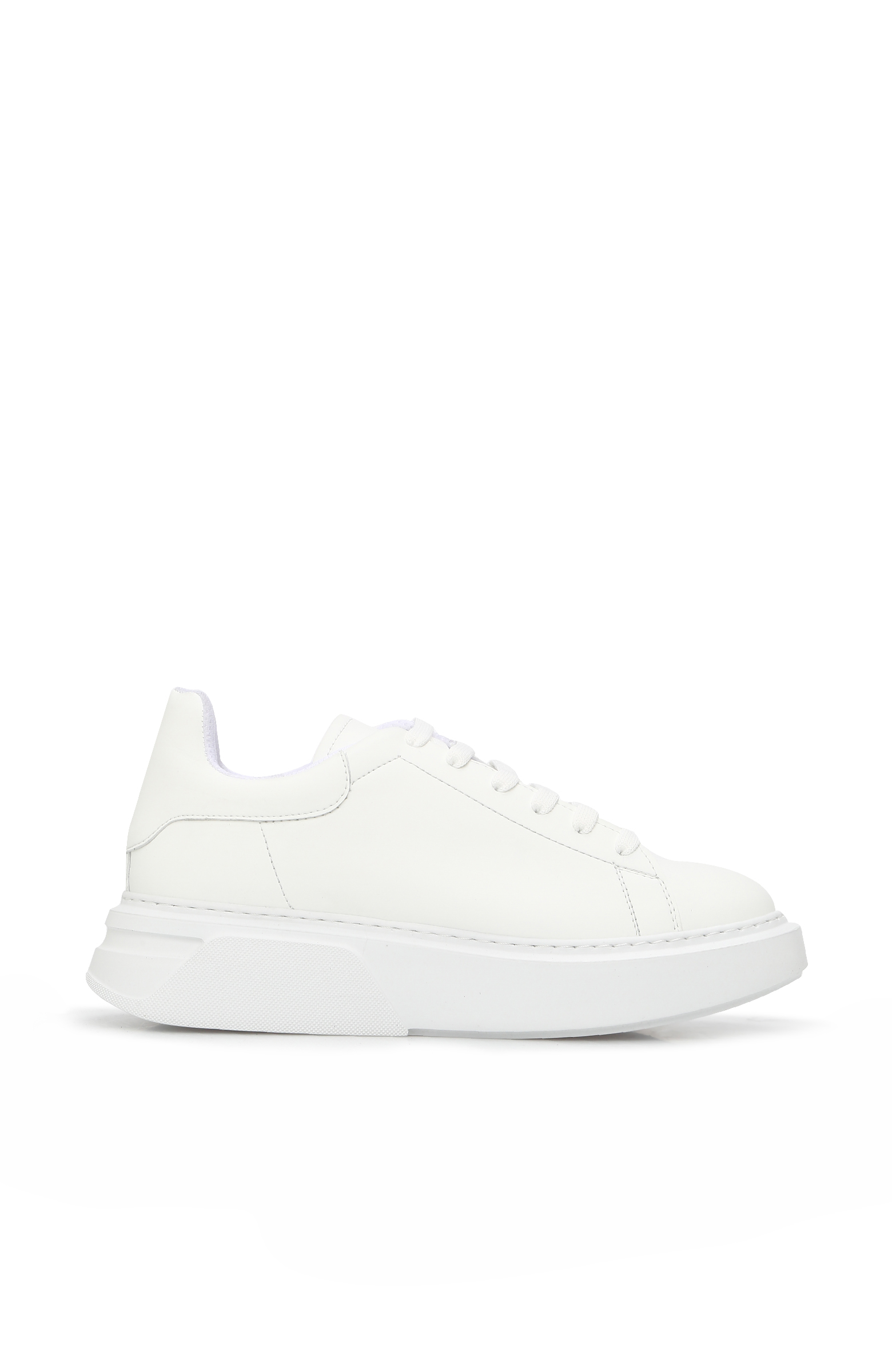 Beyaz Kalın Tabanlı Kadın Sneaker Beyaz Kalın Tabanlı Kadın Sneaker