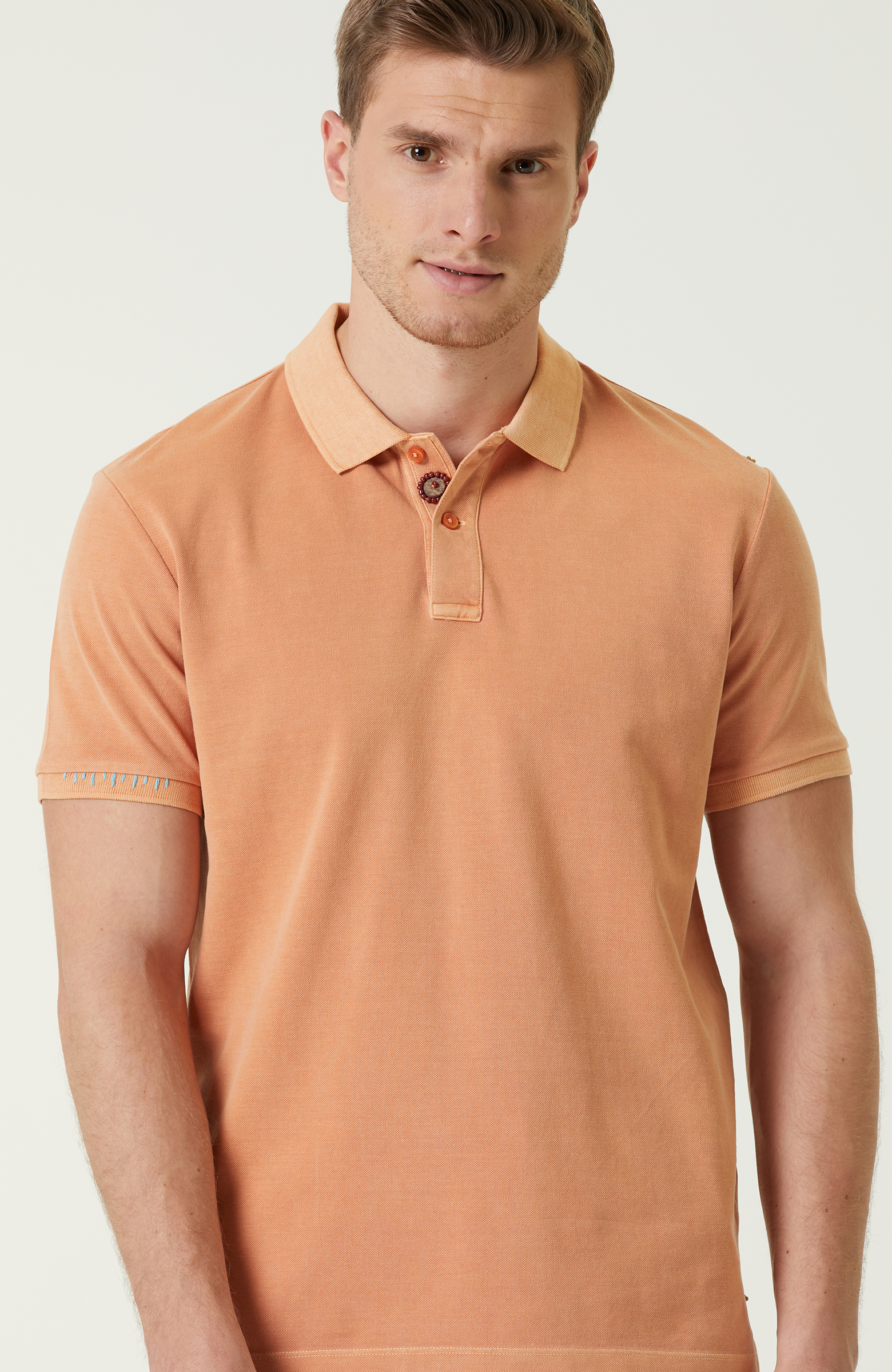Comfort Fit Turuncu Polo Yaka T-shirt Comfort Fit Turuncu Polo Yaka T-shirt