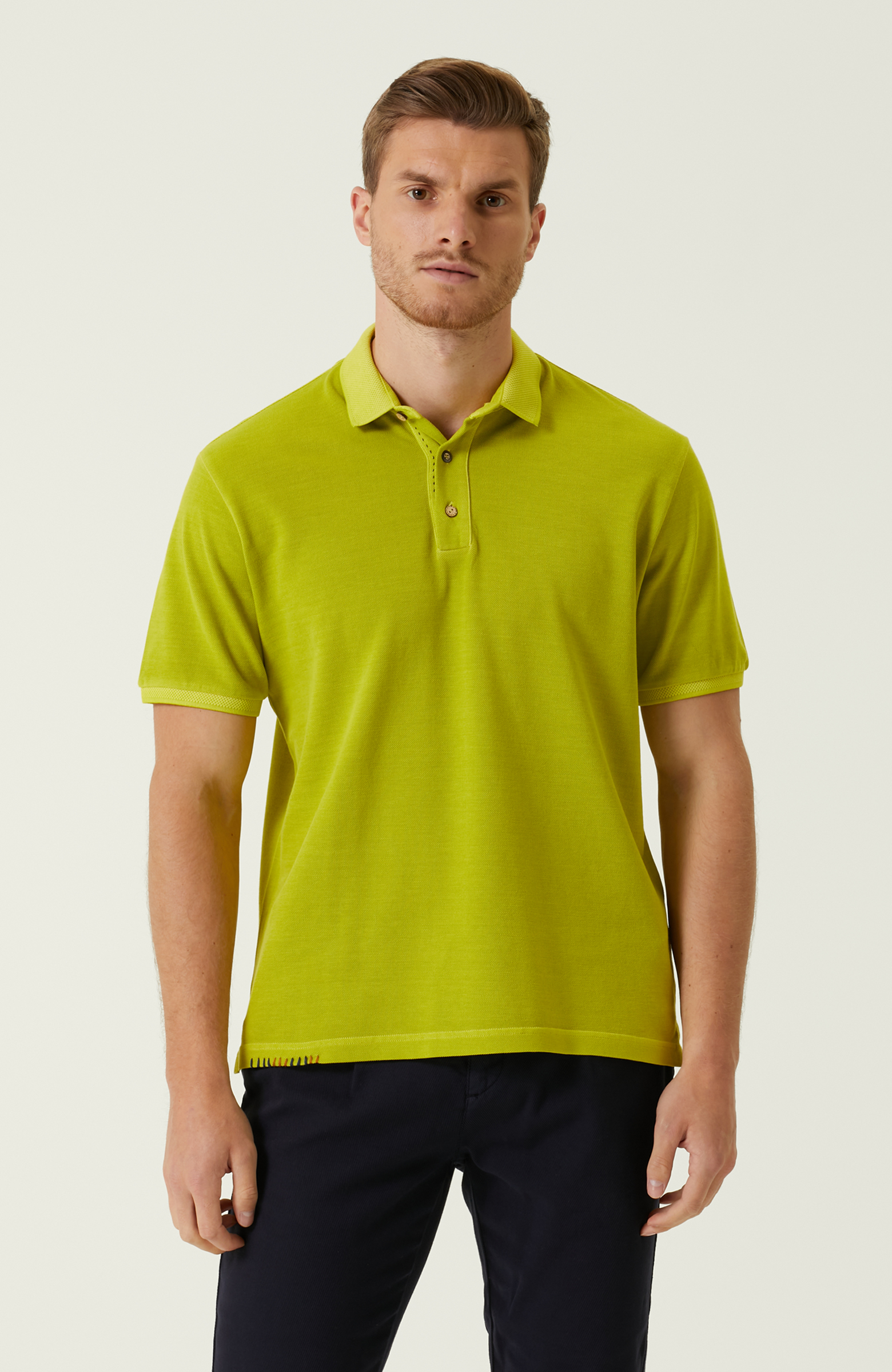 Slim Fit Yeşil Polo Yaka T-shirt