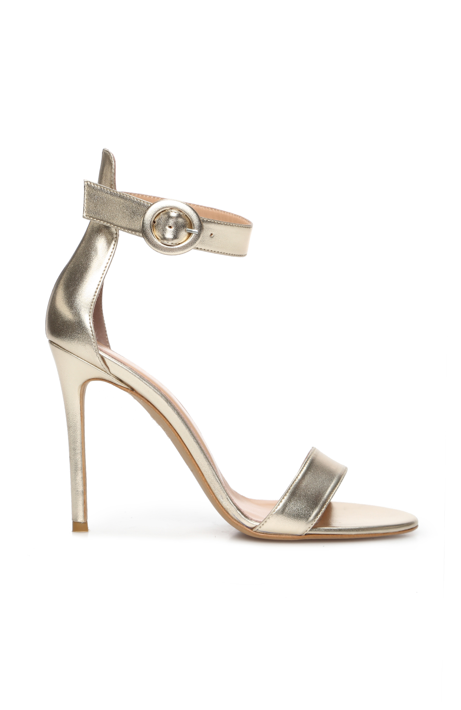 Gold Bantlı Kadın Deri Sandalet