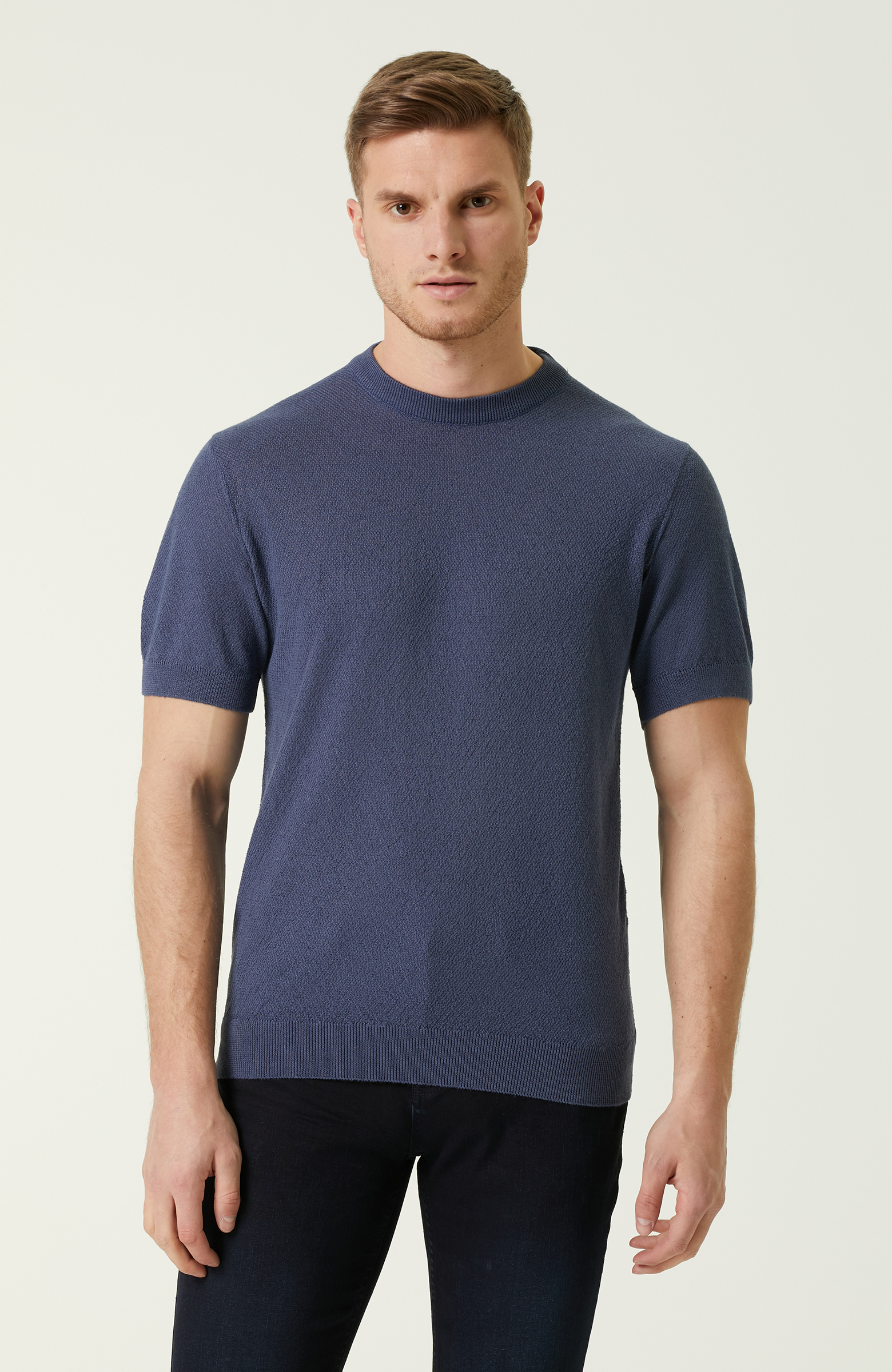 Lacivert Kısa Kollu Kazak