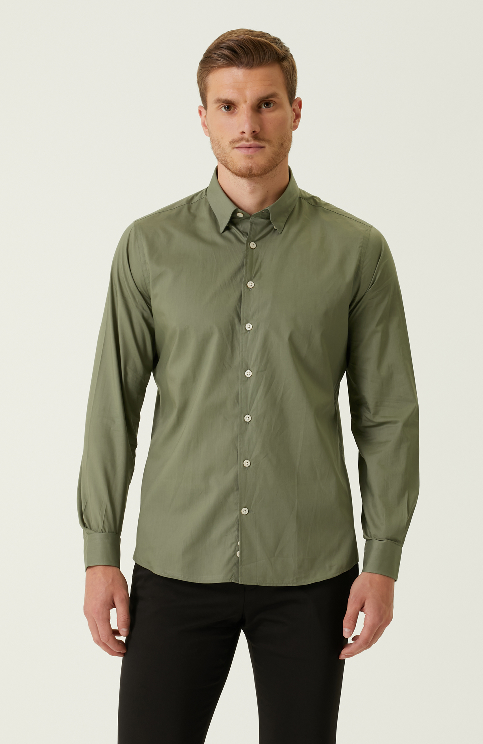 Regular Fit Haki Gömlek