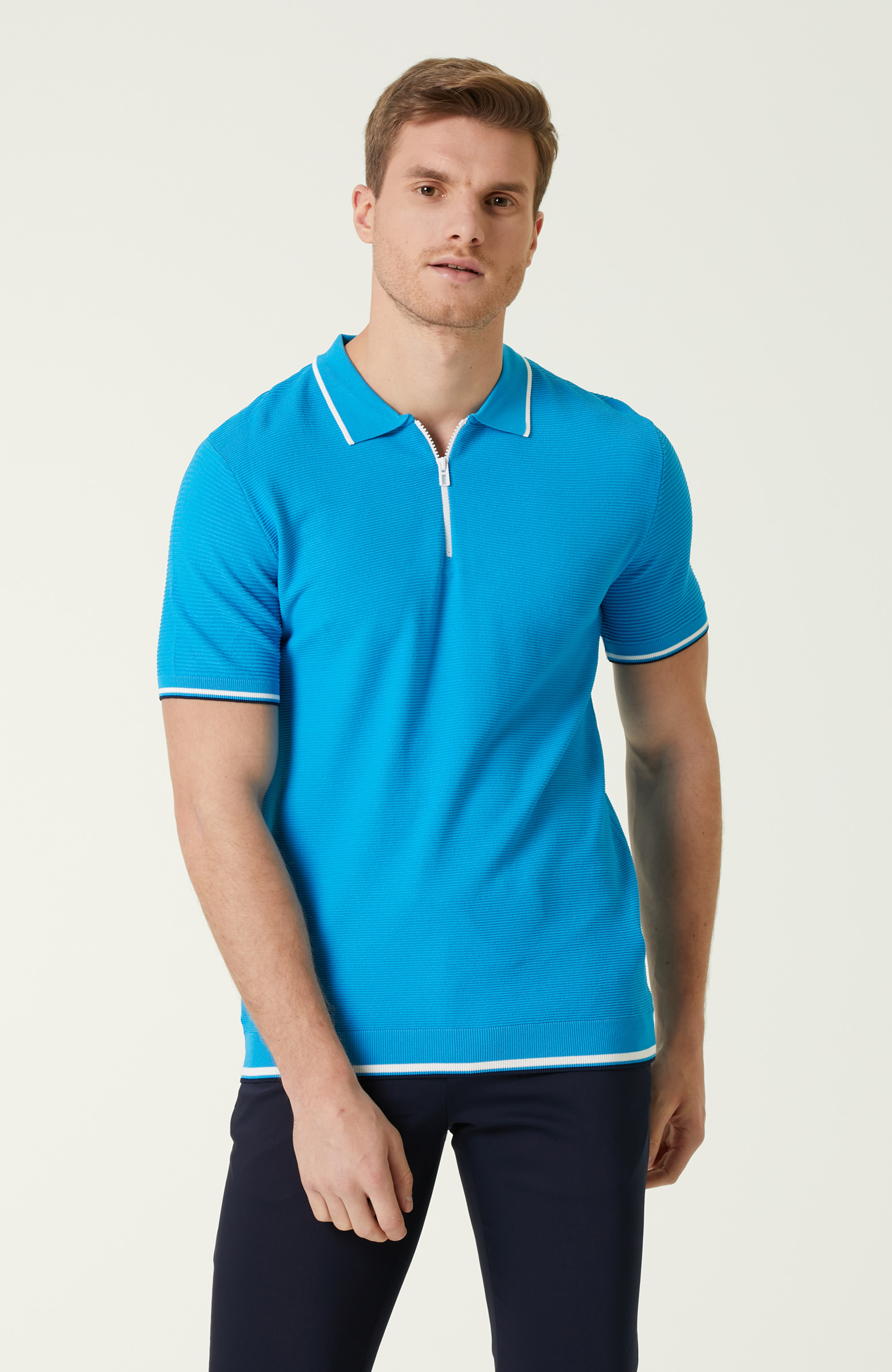 Turkuaz Polo Yaka Triko Turkuaz Polo Yaka Triko