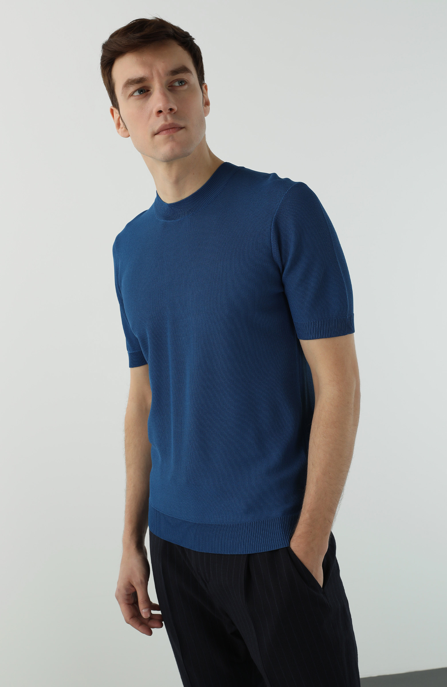 Lacivert Kısa Kollu Kazak