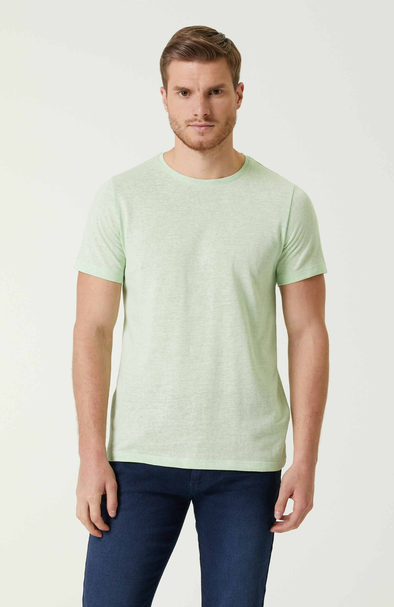 Slim Fit Bisiklet Yaka Basic T-shirt