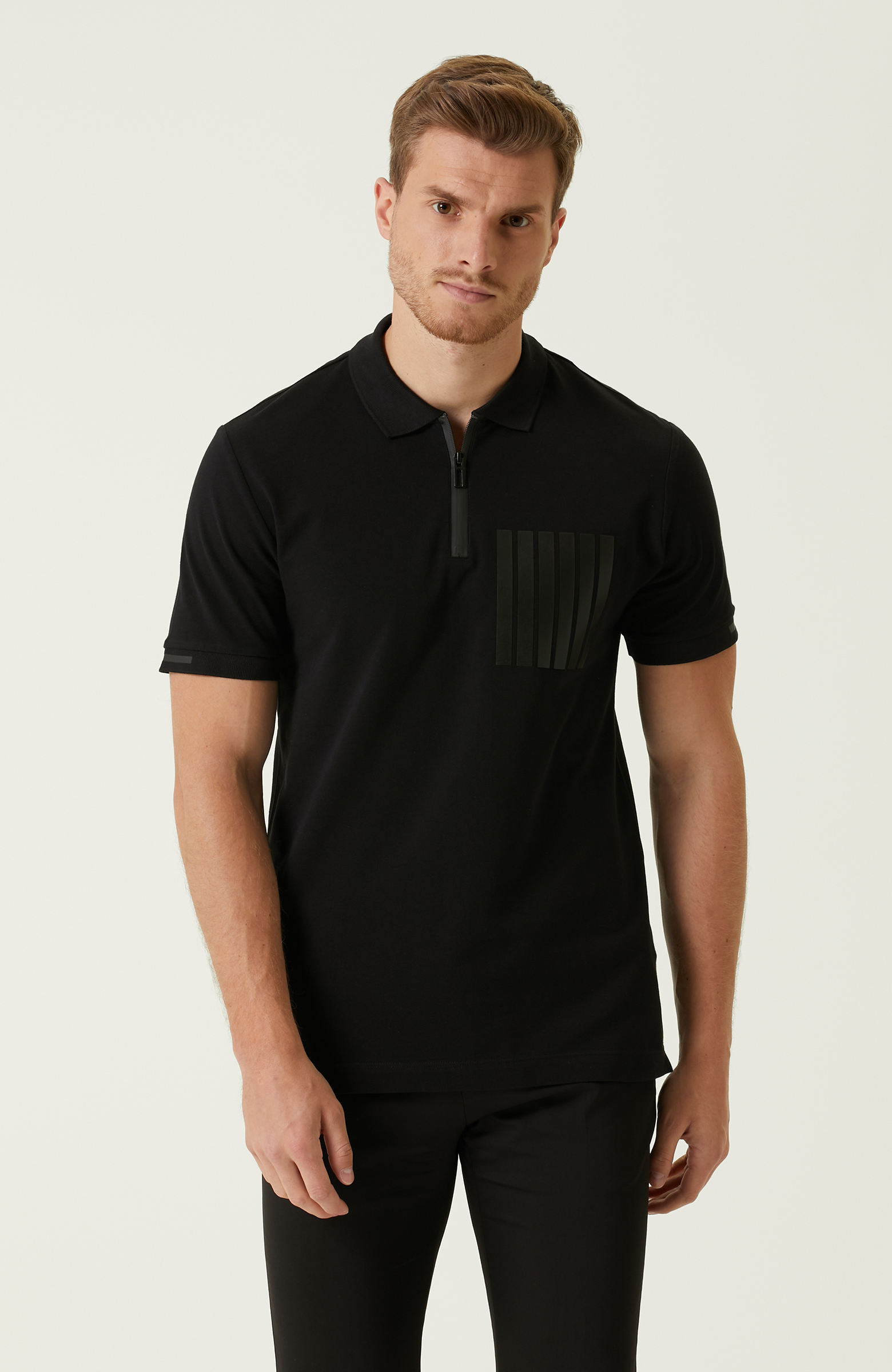 Slim Fit Siyah Polo Yaka T-shirt Slim Fit Siyah Polo Yaka T-shirt