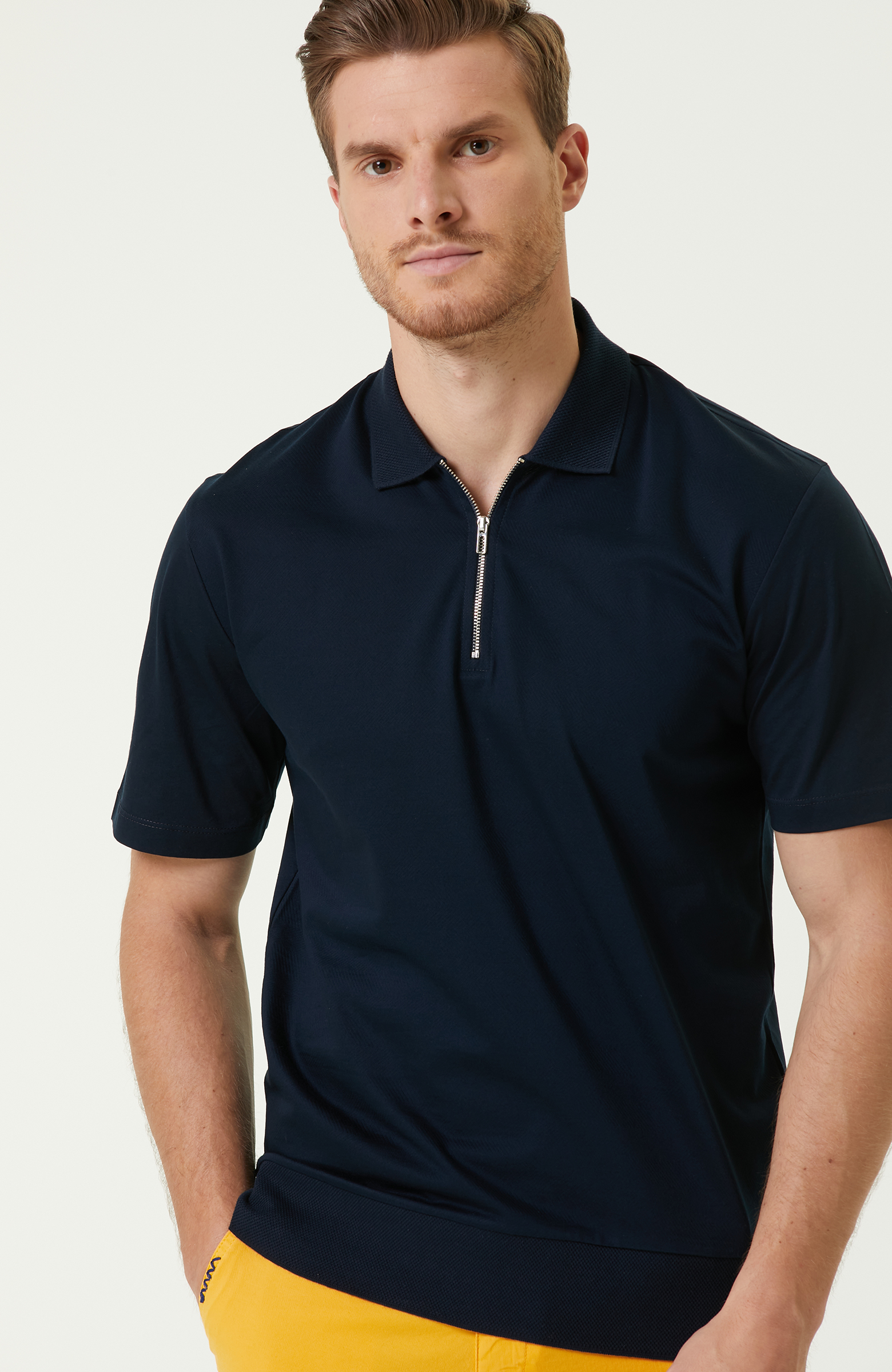 Slim Fit Lacivert Polo Yaka T-shirt Slim Fit Lacivert Polo Yaka T-shirt