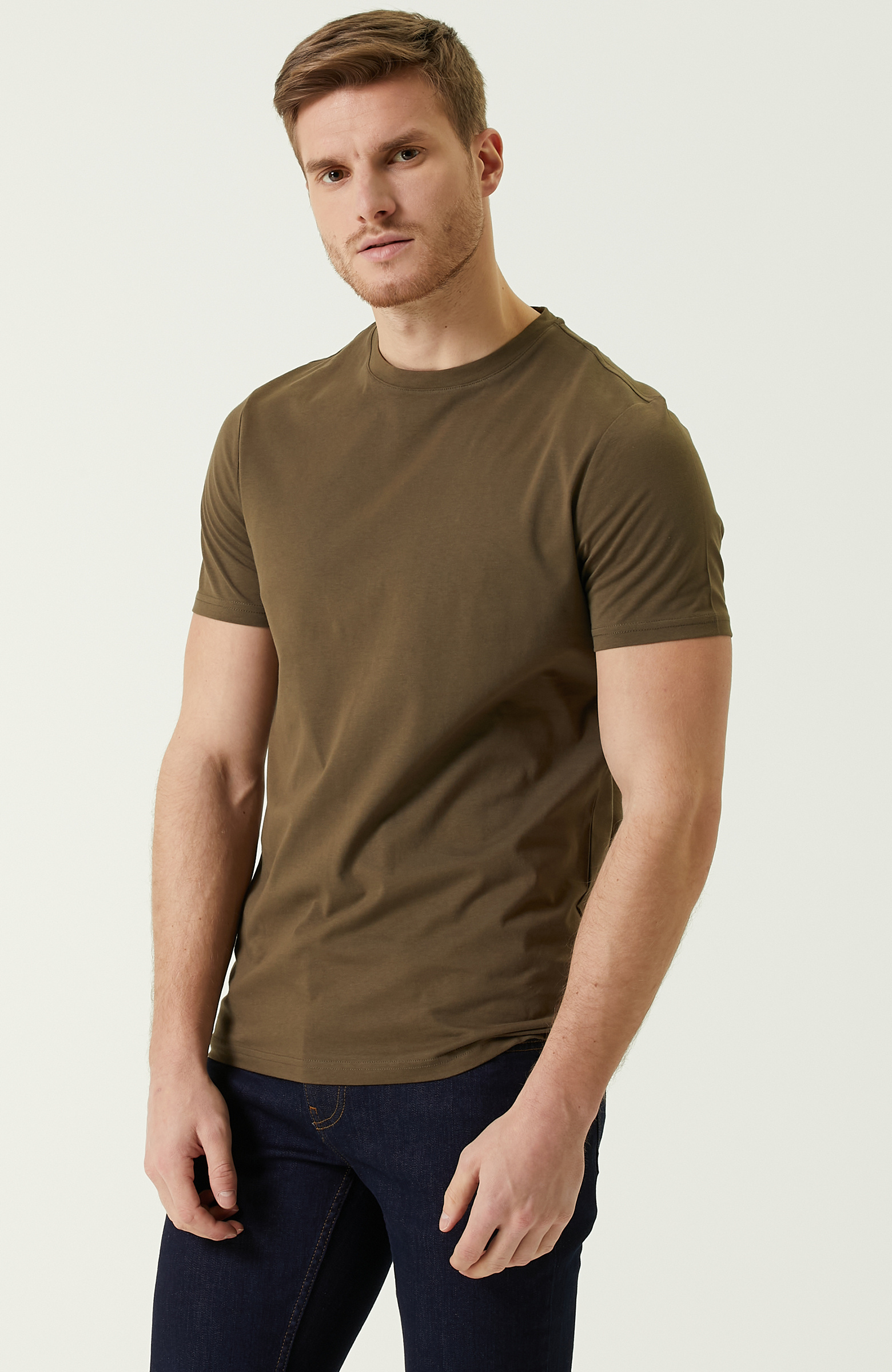 Slim Fit Haki T-shirt