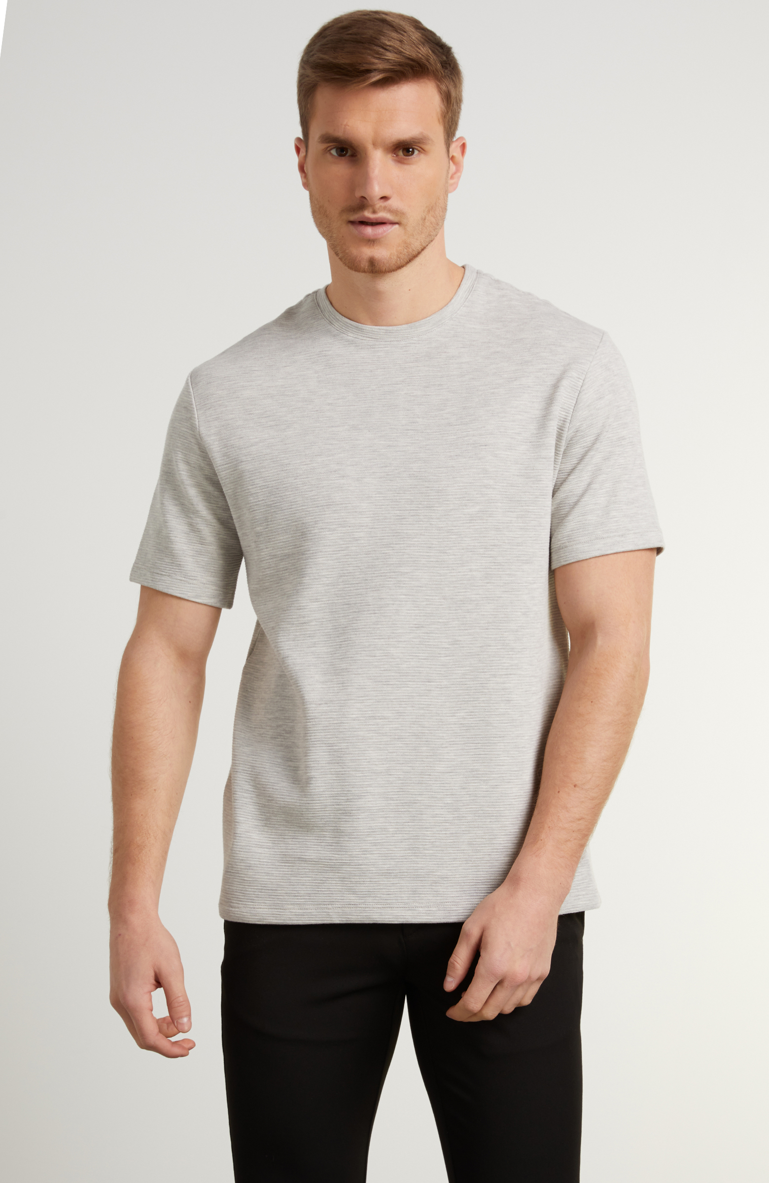 Slim Fit Gri Melanj T-shirt Slim Fit Gri Melanj T-shirt