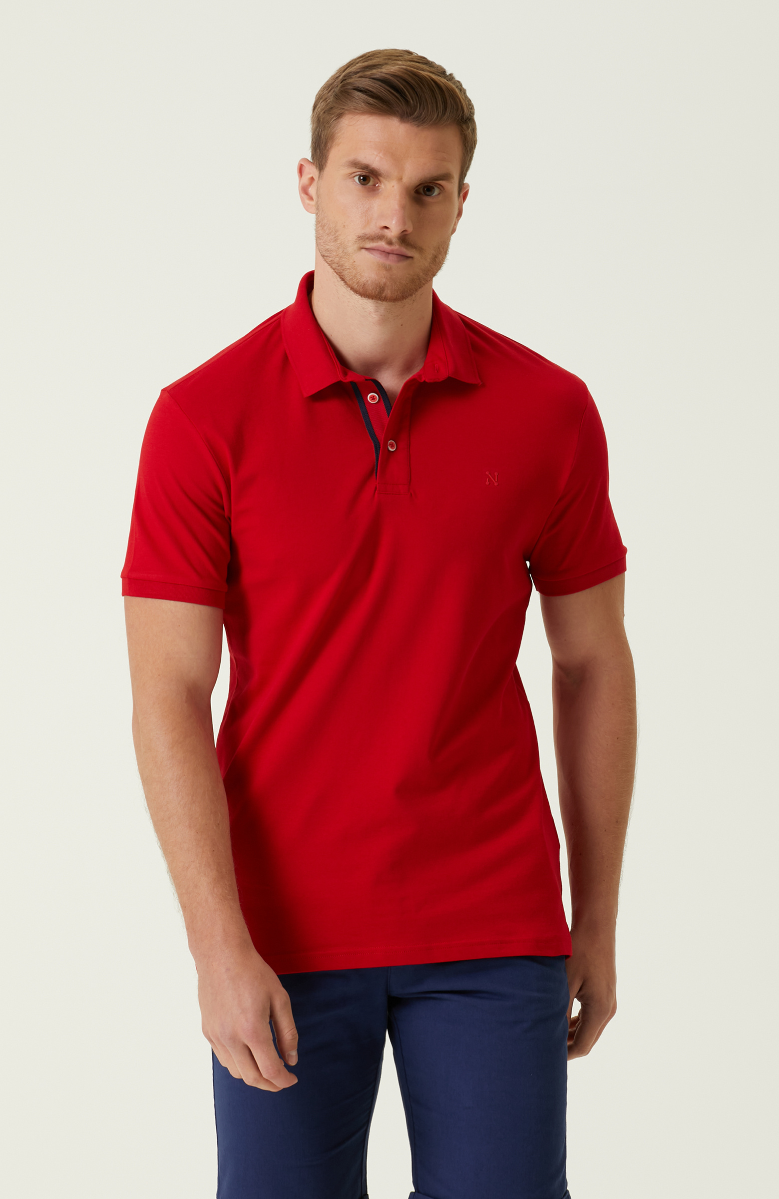 Slim Fit Kırmızı Polo Yaka T-shirt
