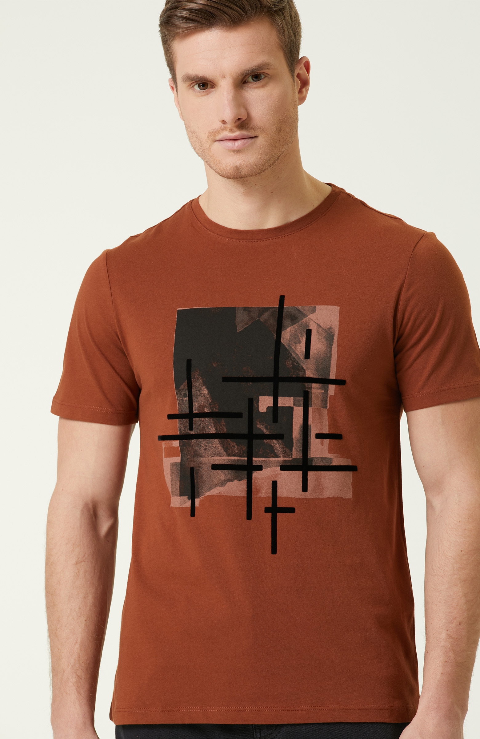 Kiremit Baskılı T-shirt