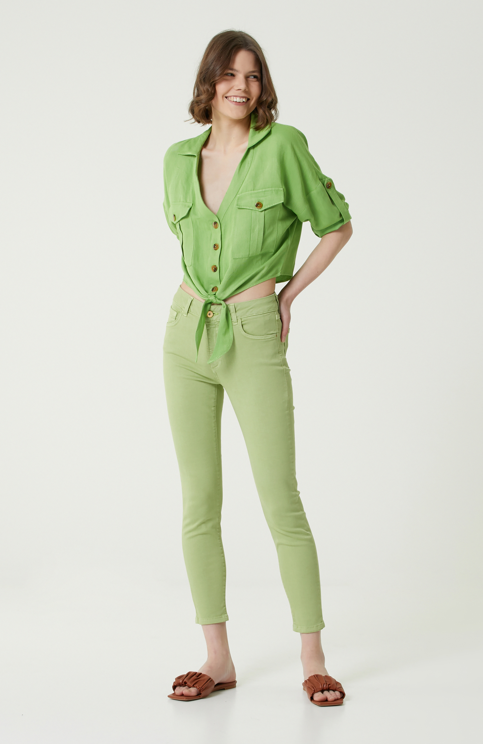 Slim Fit Mint Casual Pantolon Slim Fit Mint Casual Pantolon