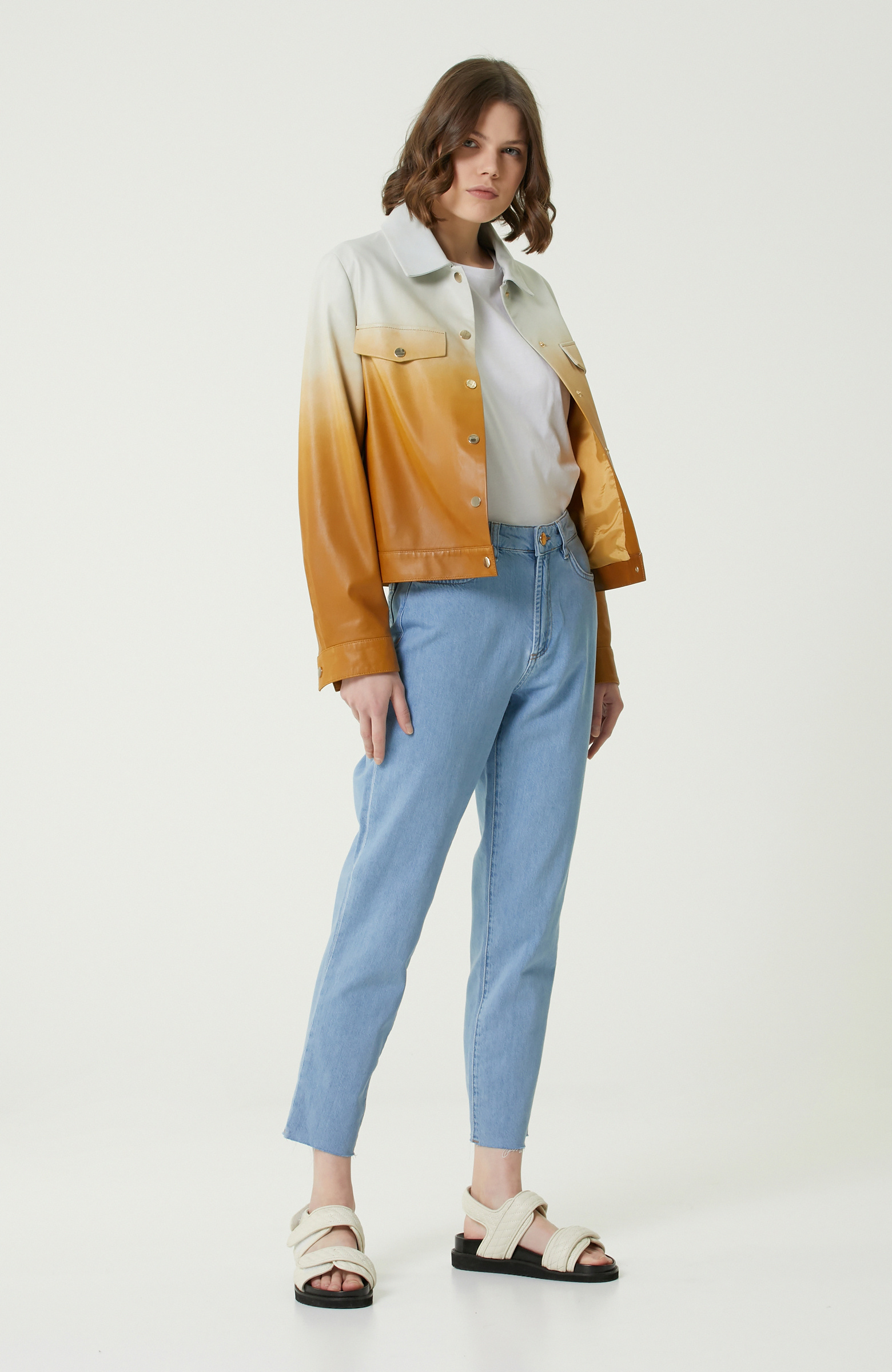 Straight Fit Yüksek Bel Jean Pantolon