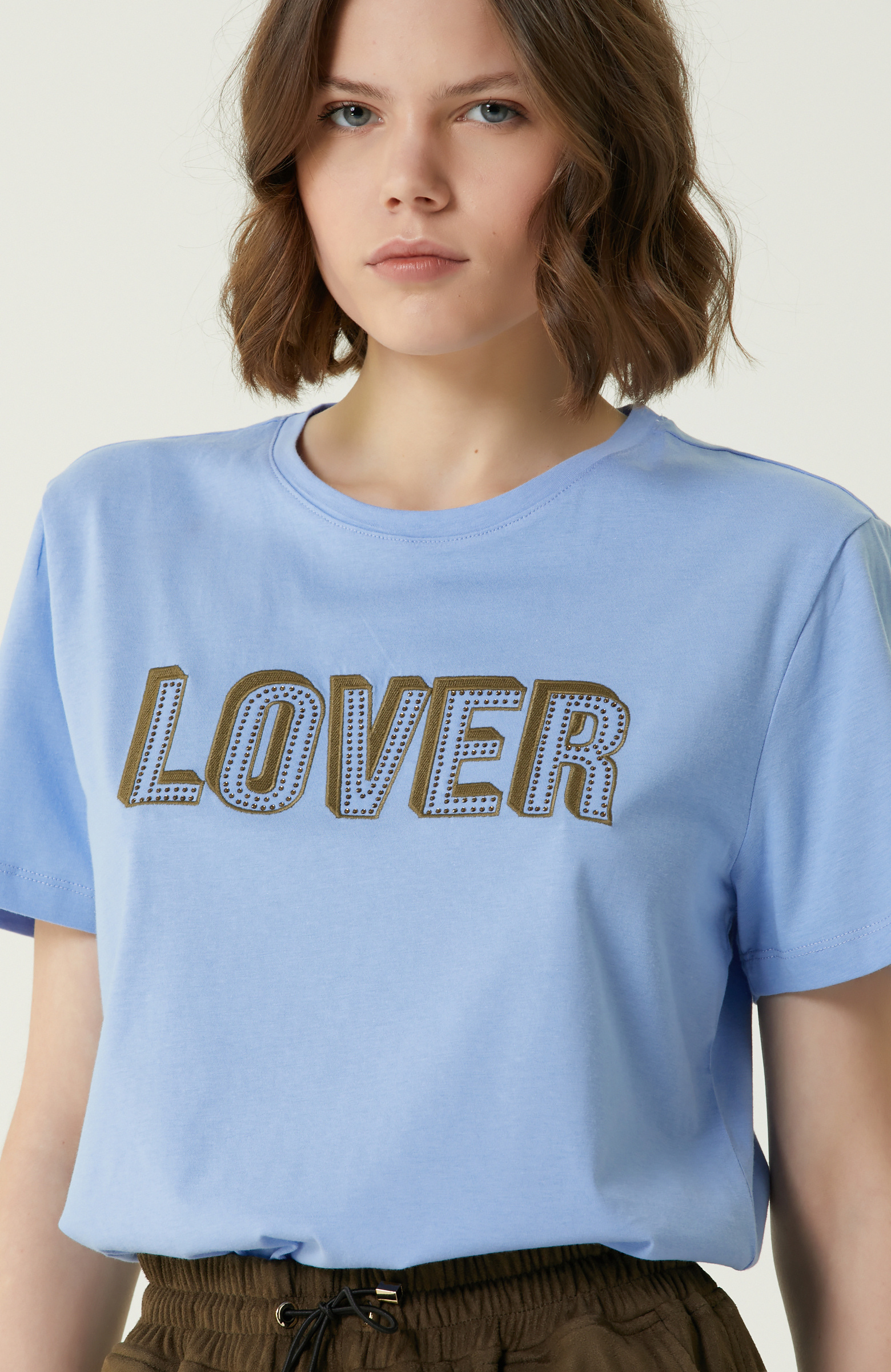 Basic Fit Mavi Yazı Baskılı T-shirt Basic Fit Mavi Yazı Baskılı T-shirt