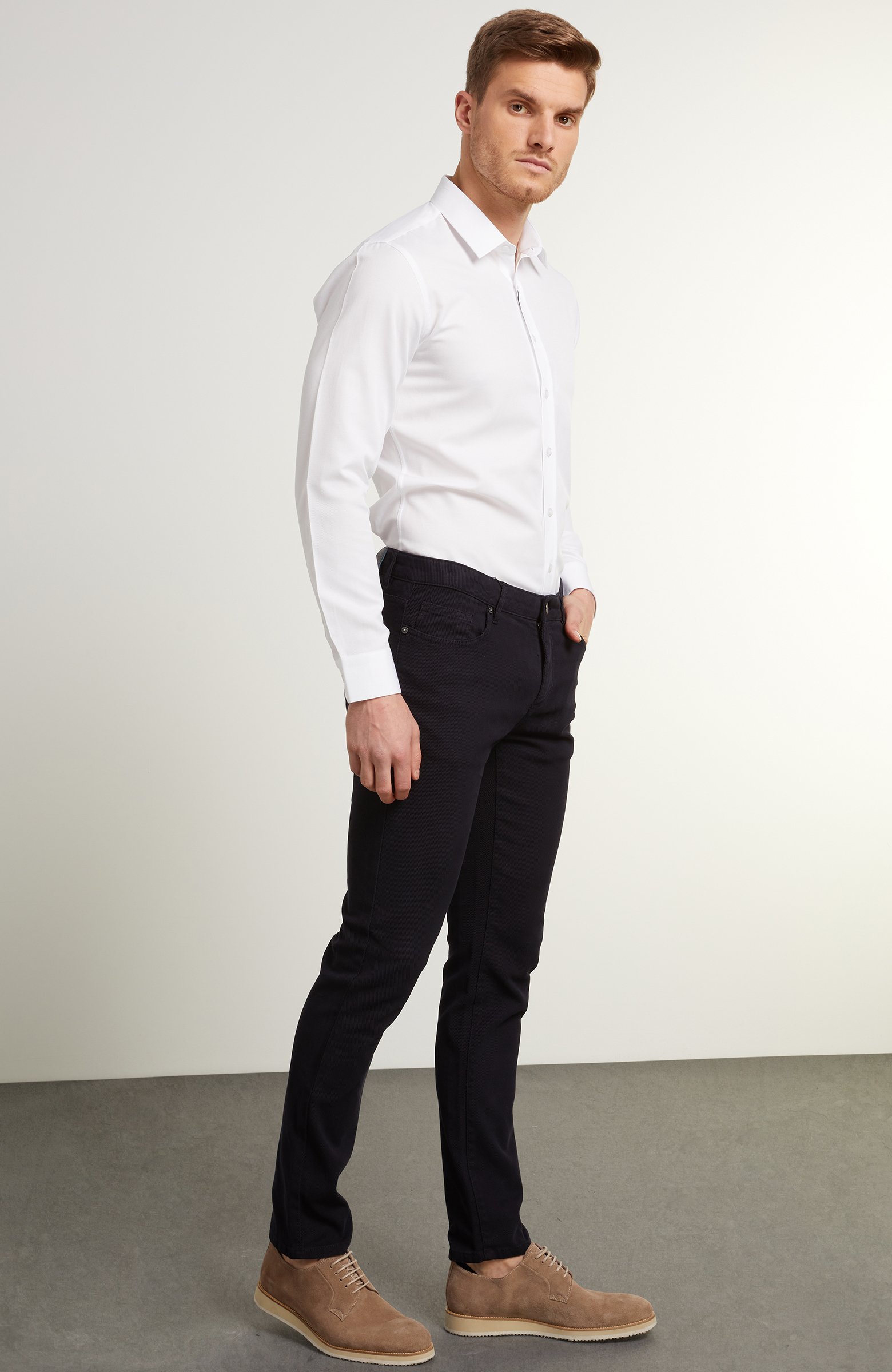 Slim Fit Lacivert Kanvas Pantolon Slim Fit Lacivert Kanvas Pantolon