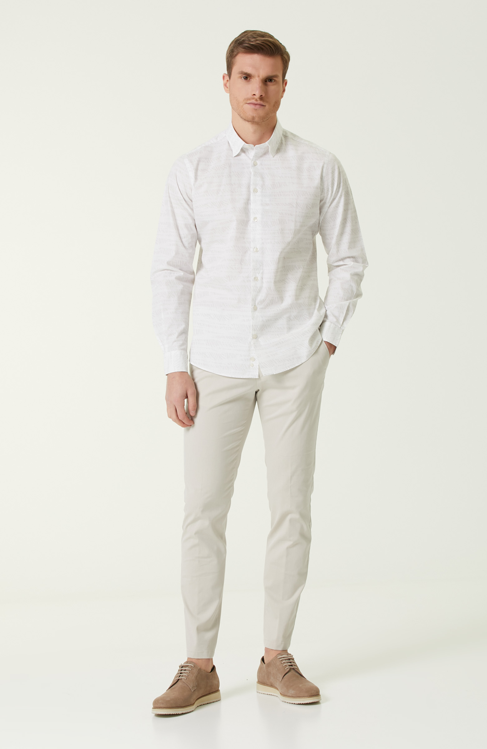 Jogger Fit Bej Dar Paça Pantolon