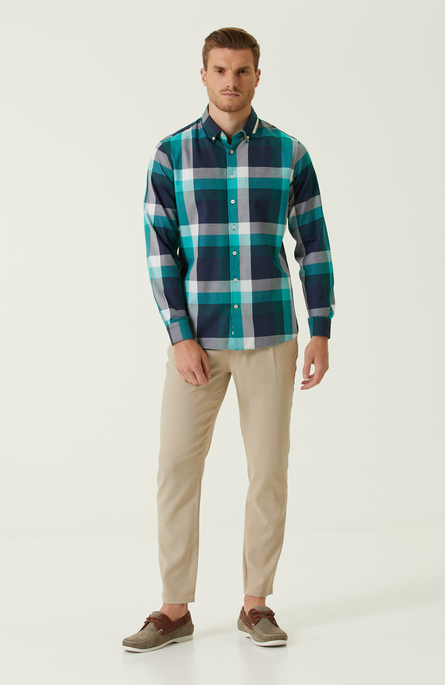 Relax Fit Bej Normal Bel Pantolon