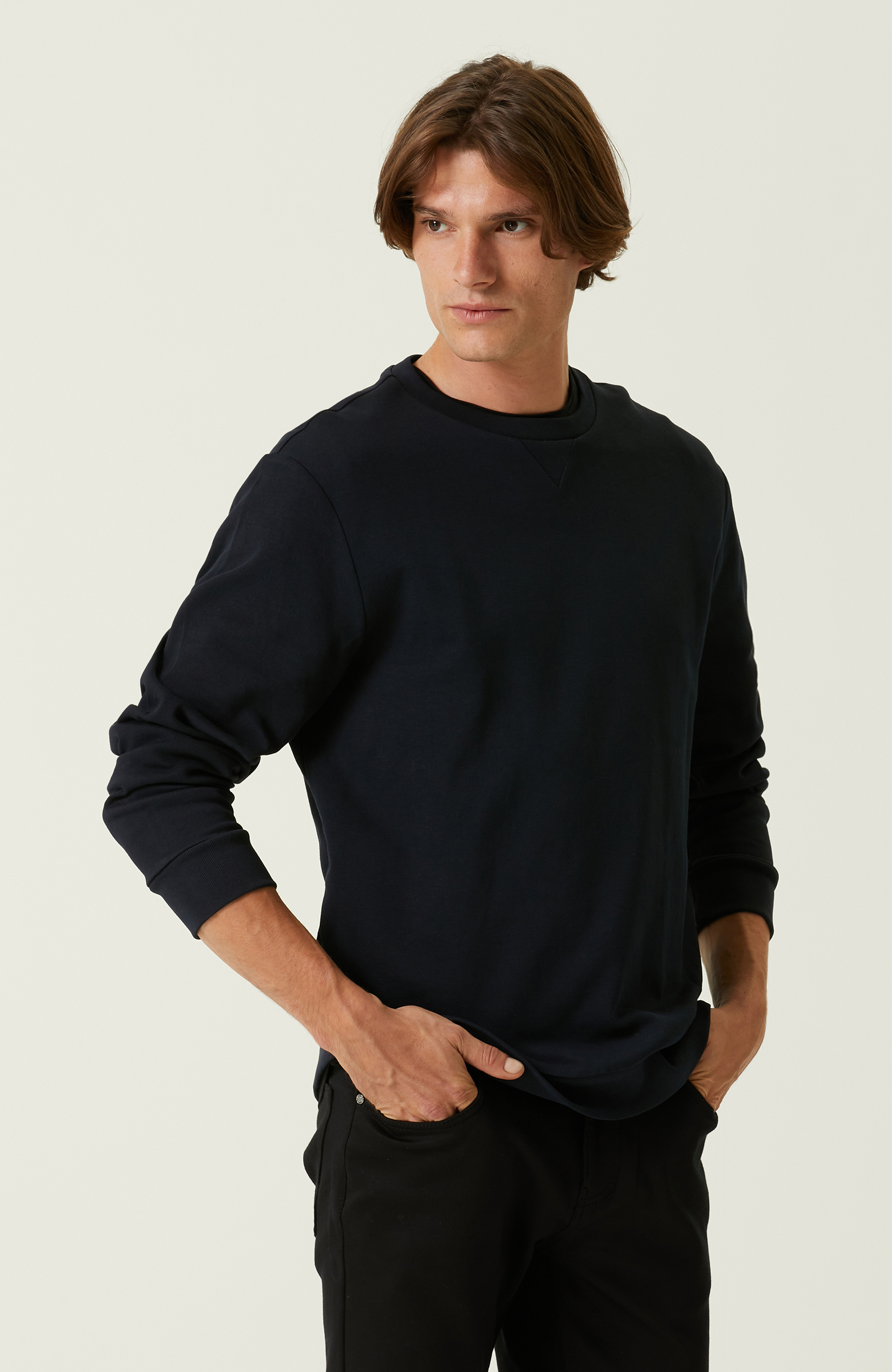 Comfort Fit Lacivert Sweatshirt Comfort Fit Lacivert Sweatshirt