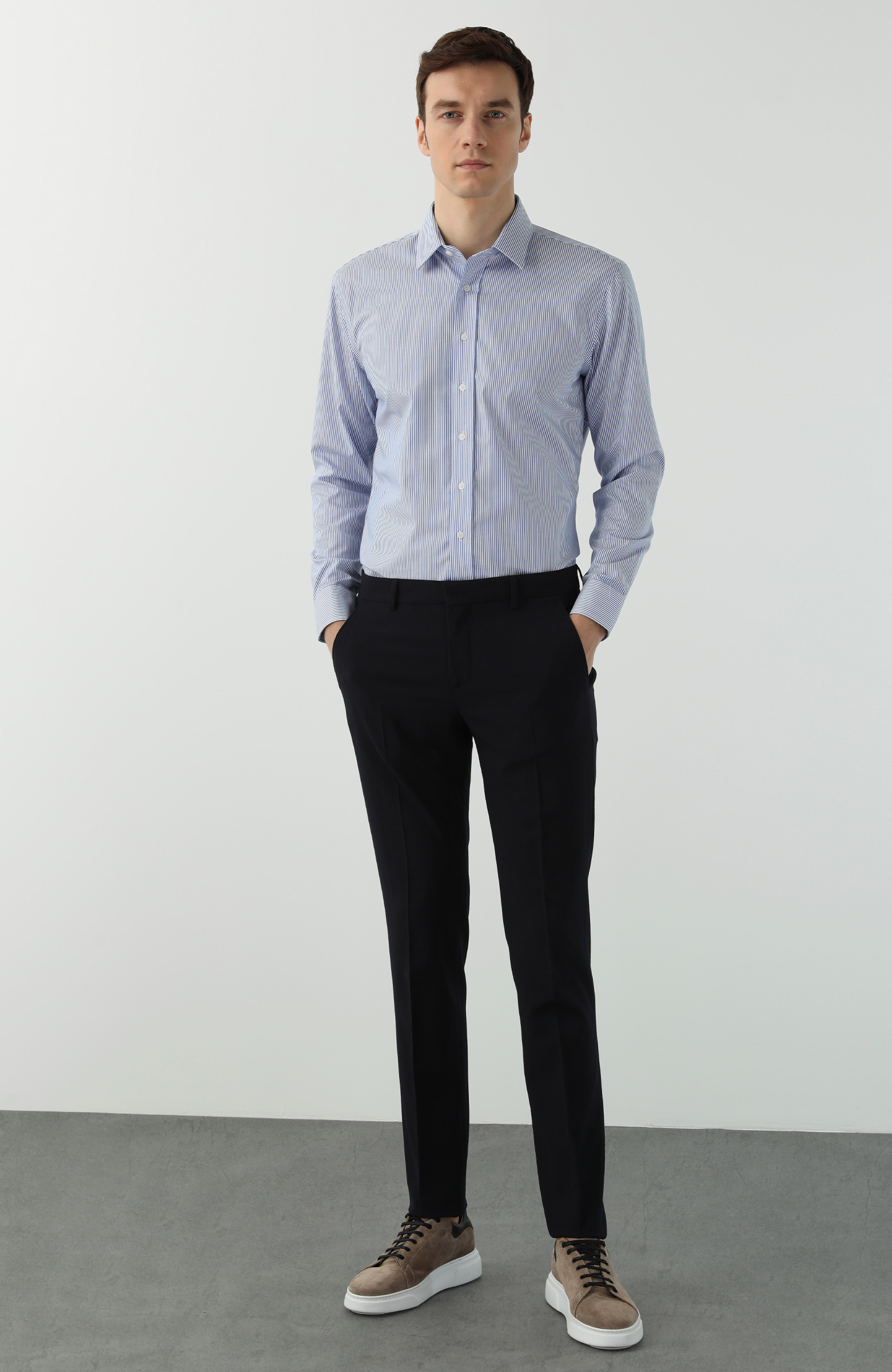 Slim Fit Lacivert Desenli Pantolon Slim Fit Lacivert Desenli Pantolon